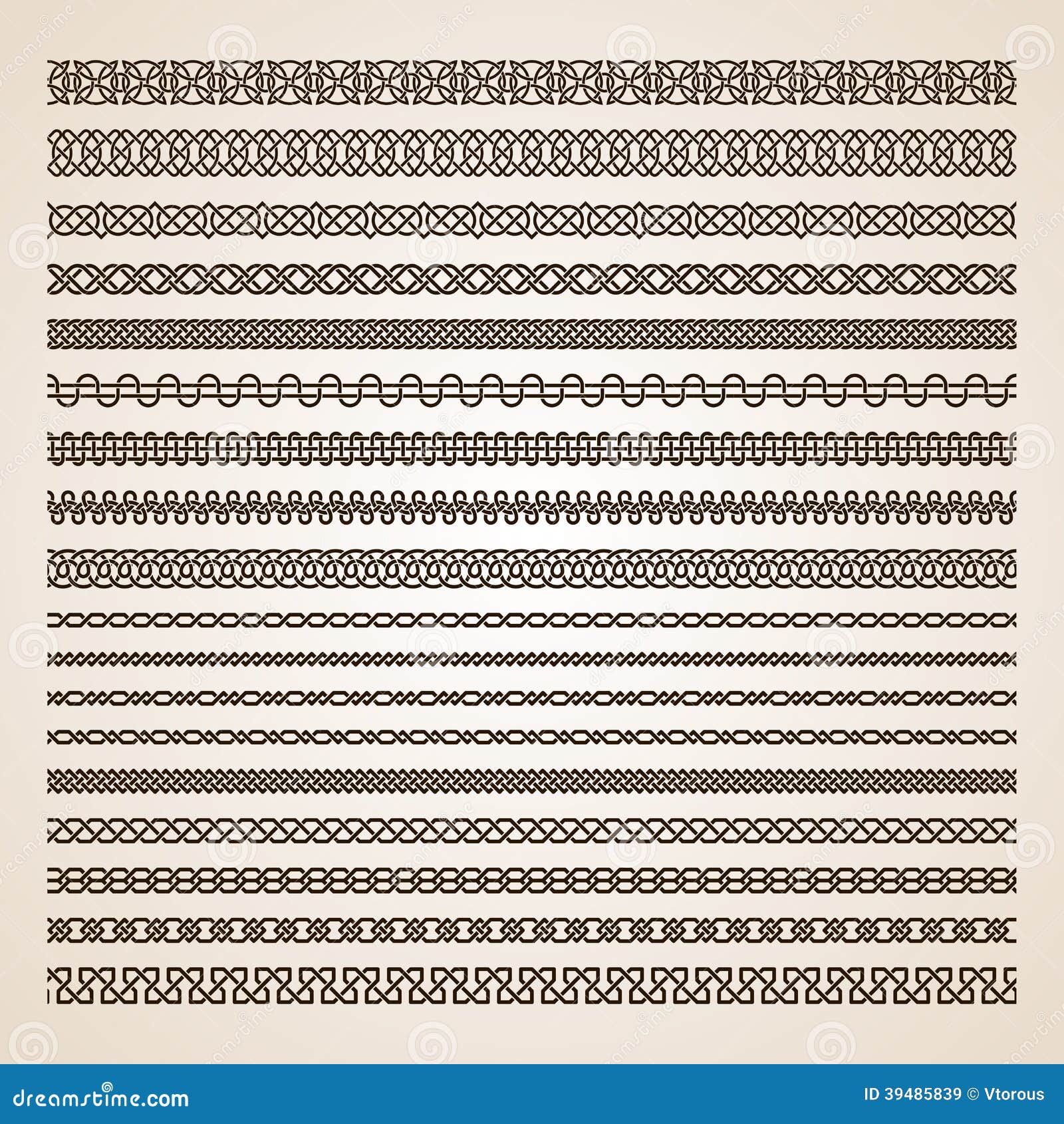 Seamless borders stock vector. Illustration of silhouette - 39485839