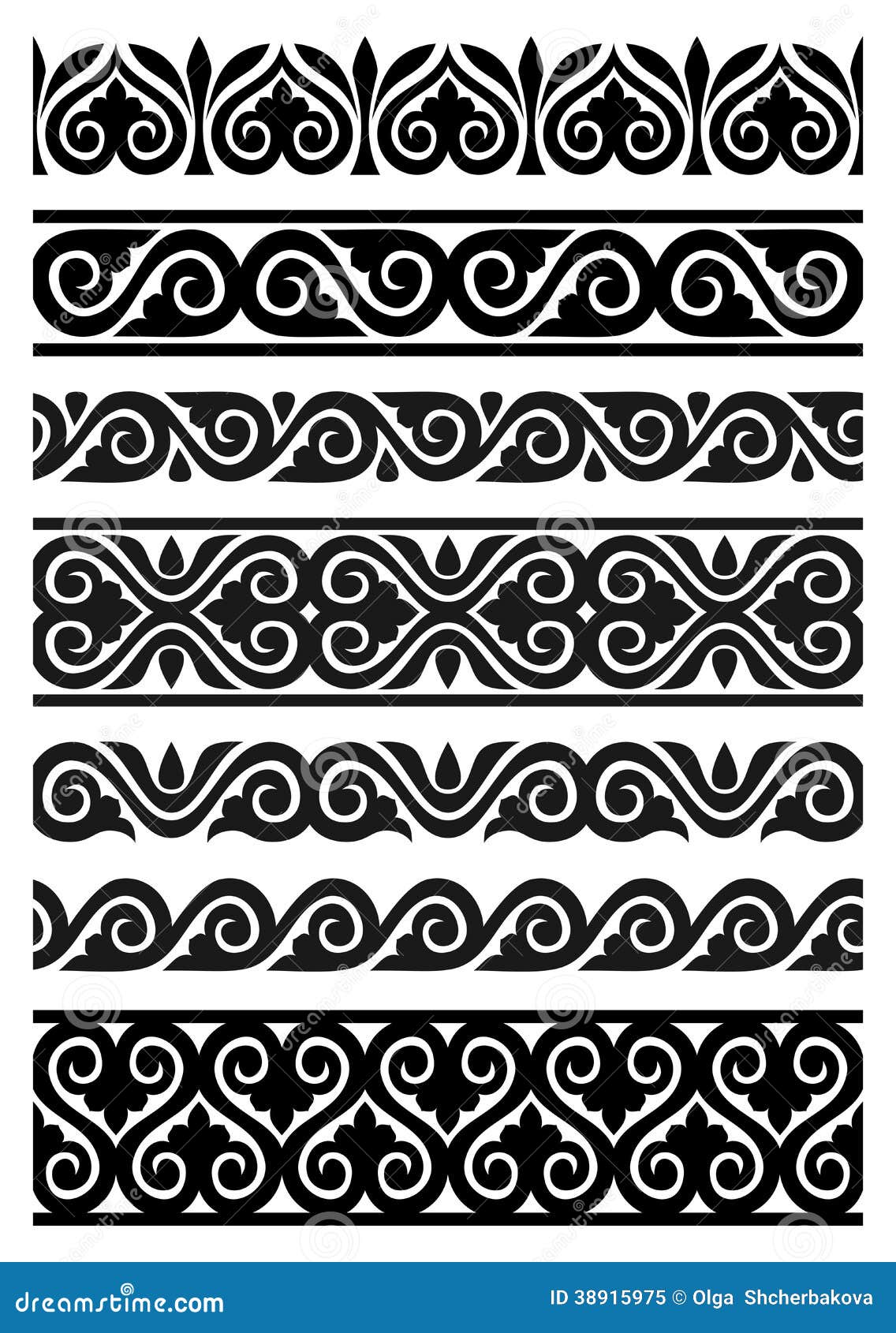 Palmette Seamless Pattern Design. Vintage Vegetable Ornament In The ...