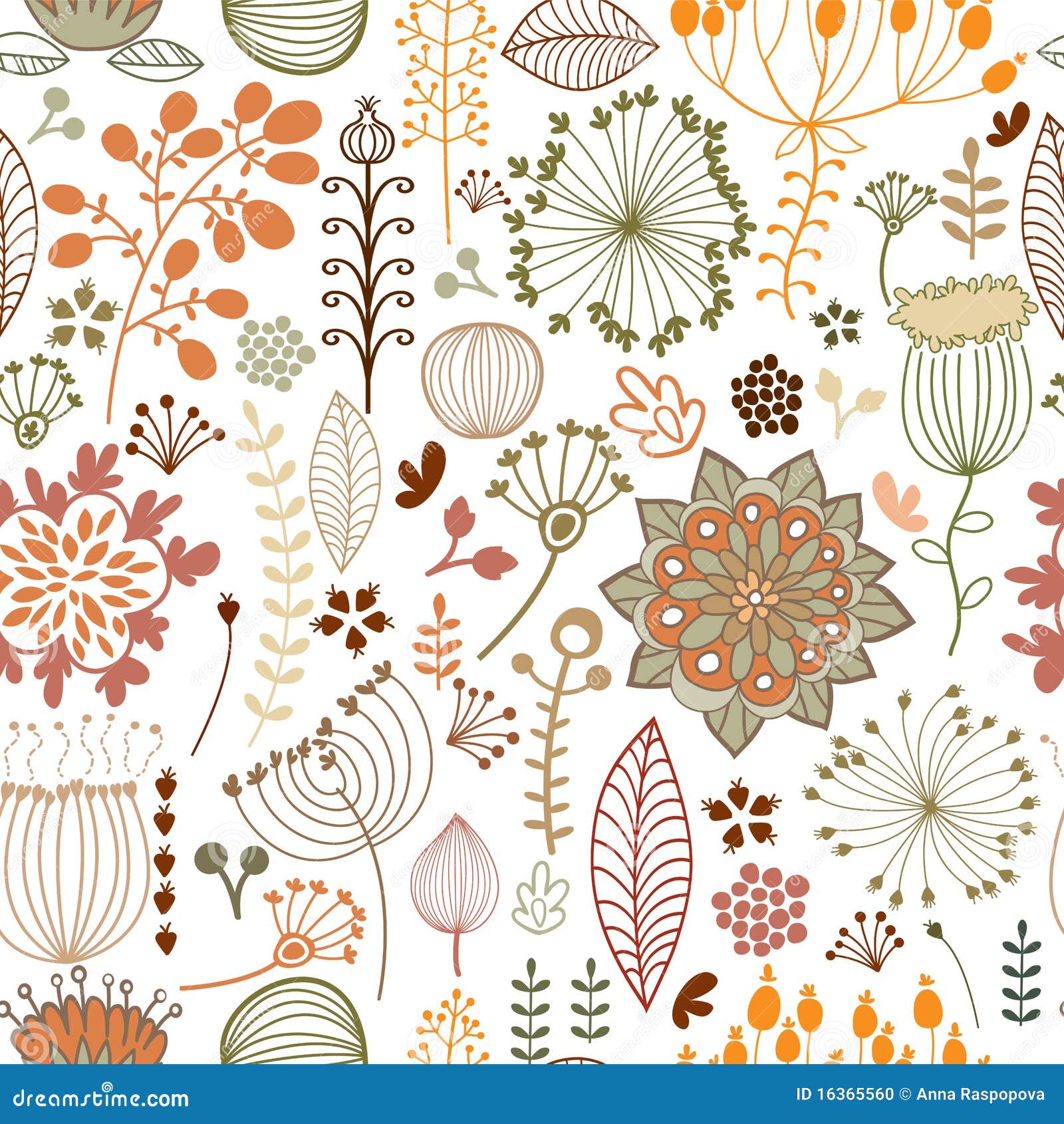 Seamless botanical pattern stock vector. Illustration of pattern - 16365560