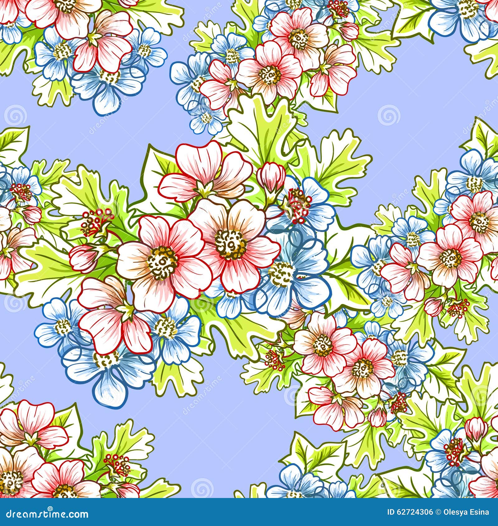 Seamless botanical pattern stock illustration. Illustration of elegant ...