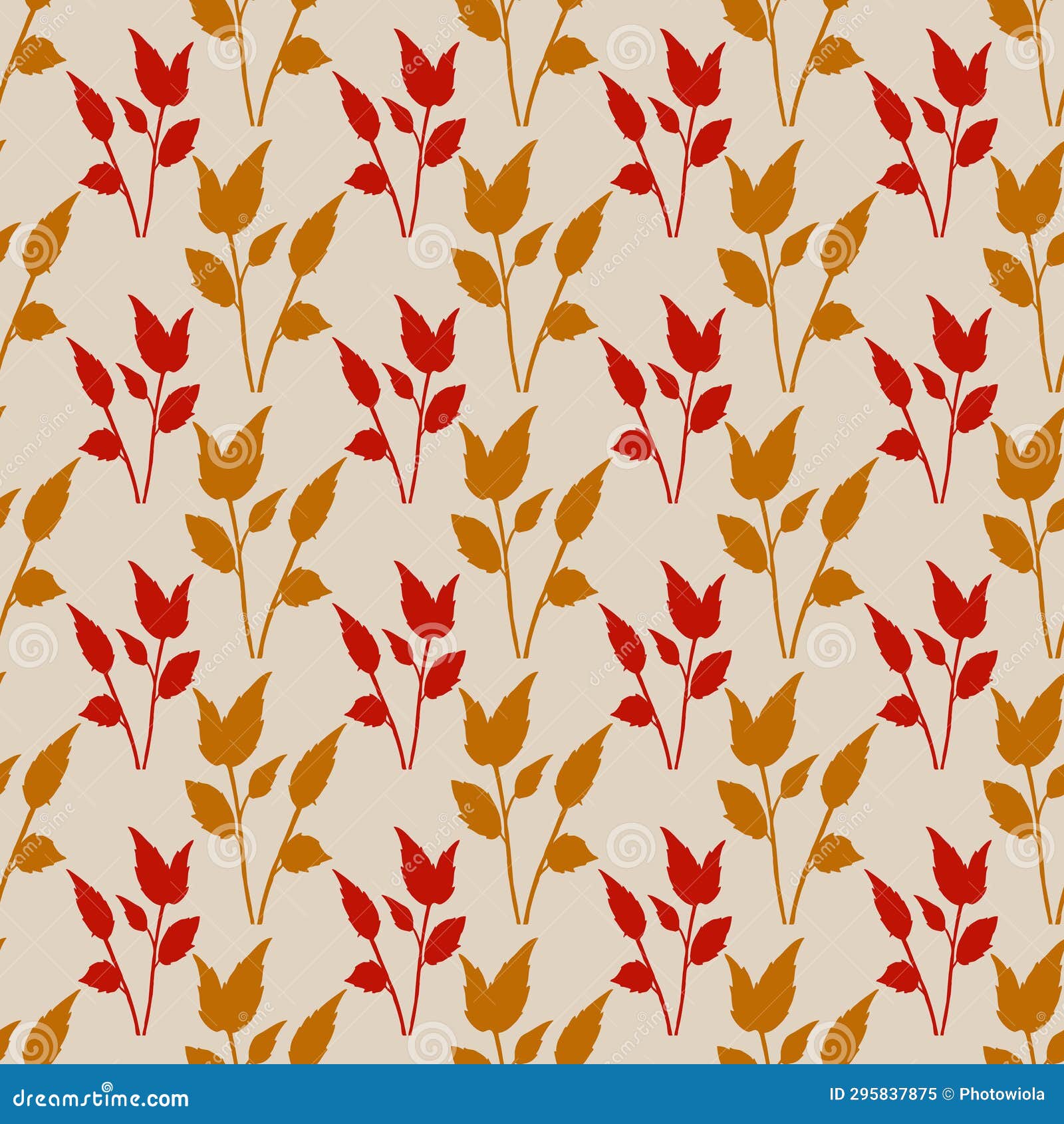Seamless Botanical Pattern for Fabrics. for Use in Graphics Stock ...