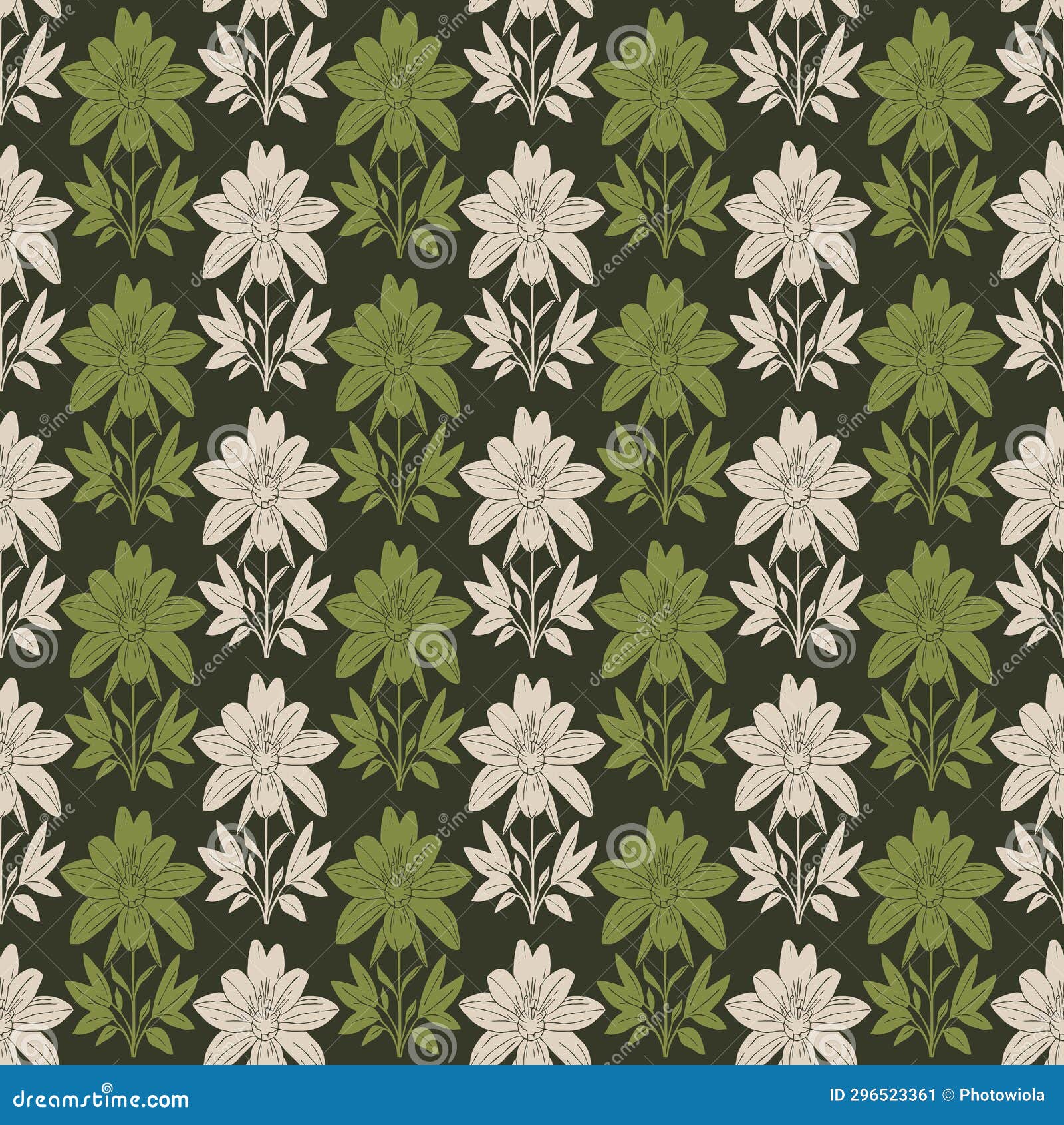 Seamless Botanical Pattern for Fabrics. for Use in Graphics Stock ...
