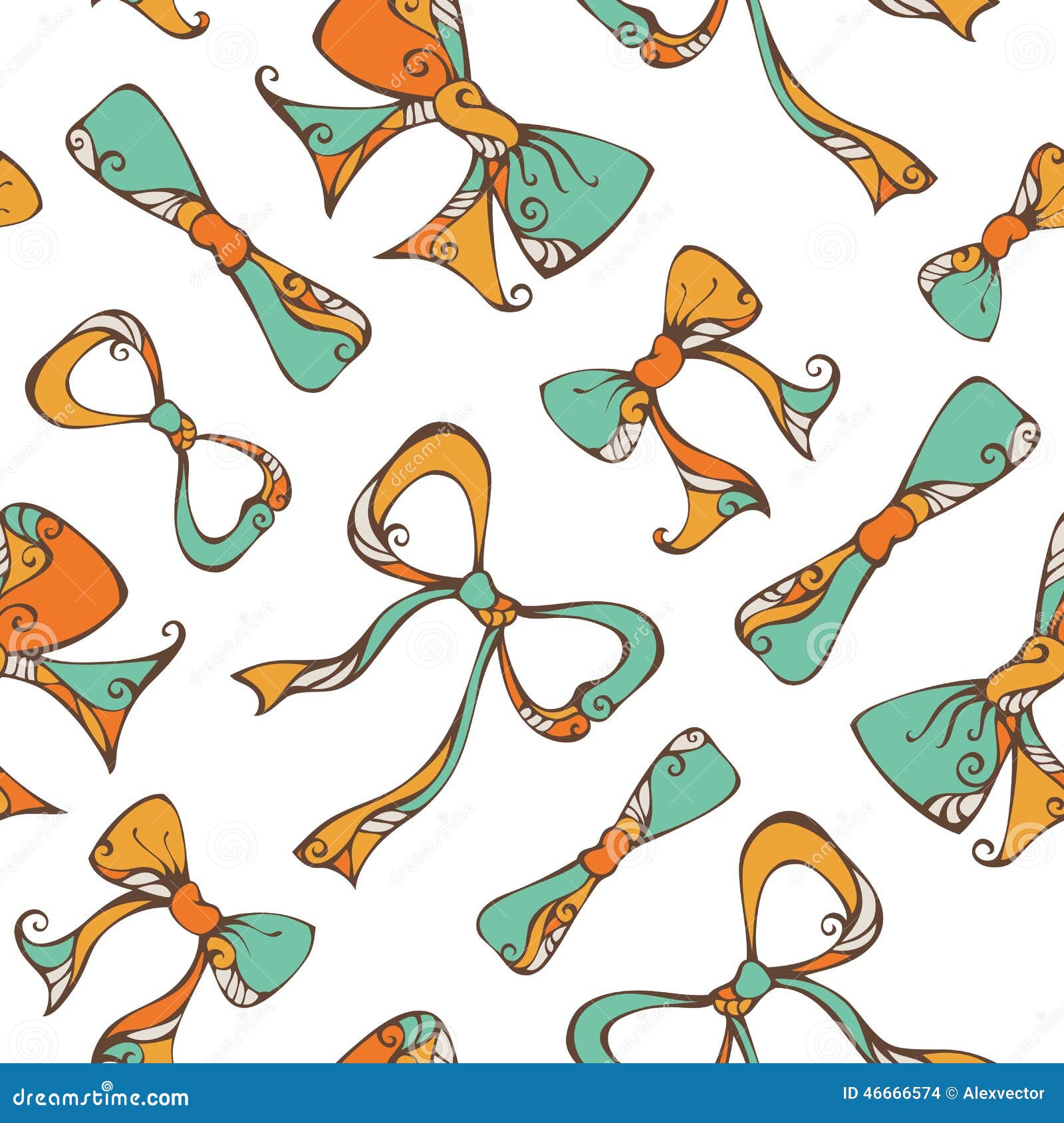 Seamless bows pattern. stock vector. Illustration of design - 46666574