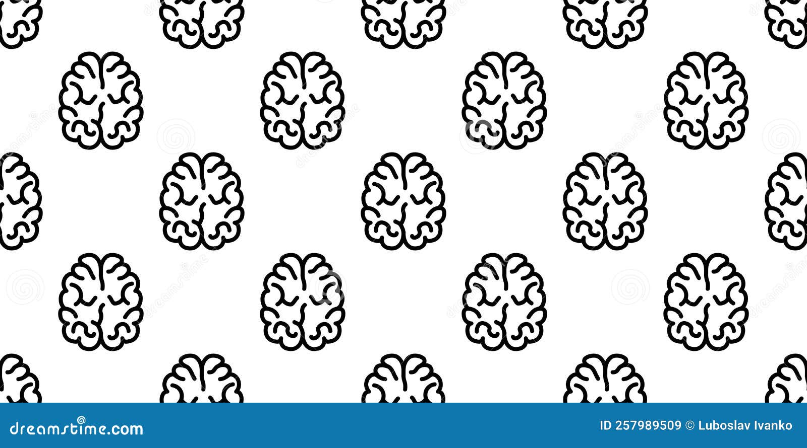 Seamless Brain Icon Pattern, Repeats Vertically and Horizontally Stock ...