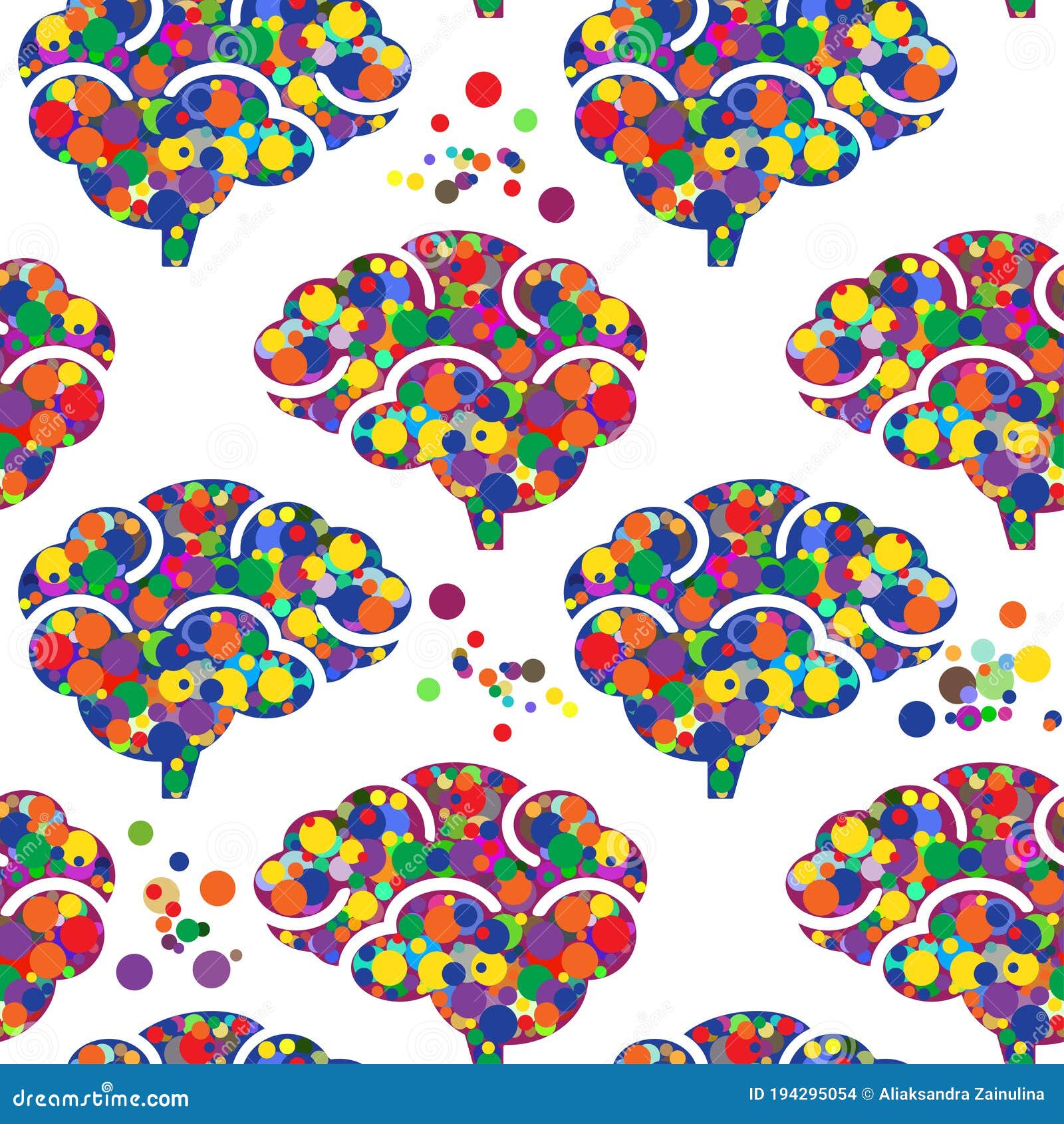 Seamless Brain Icon Vector Pattern Stock Vector Illustration Of