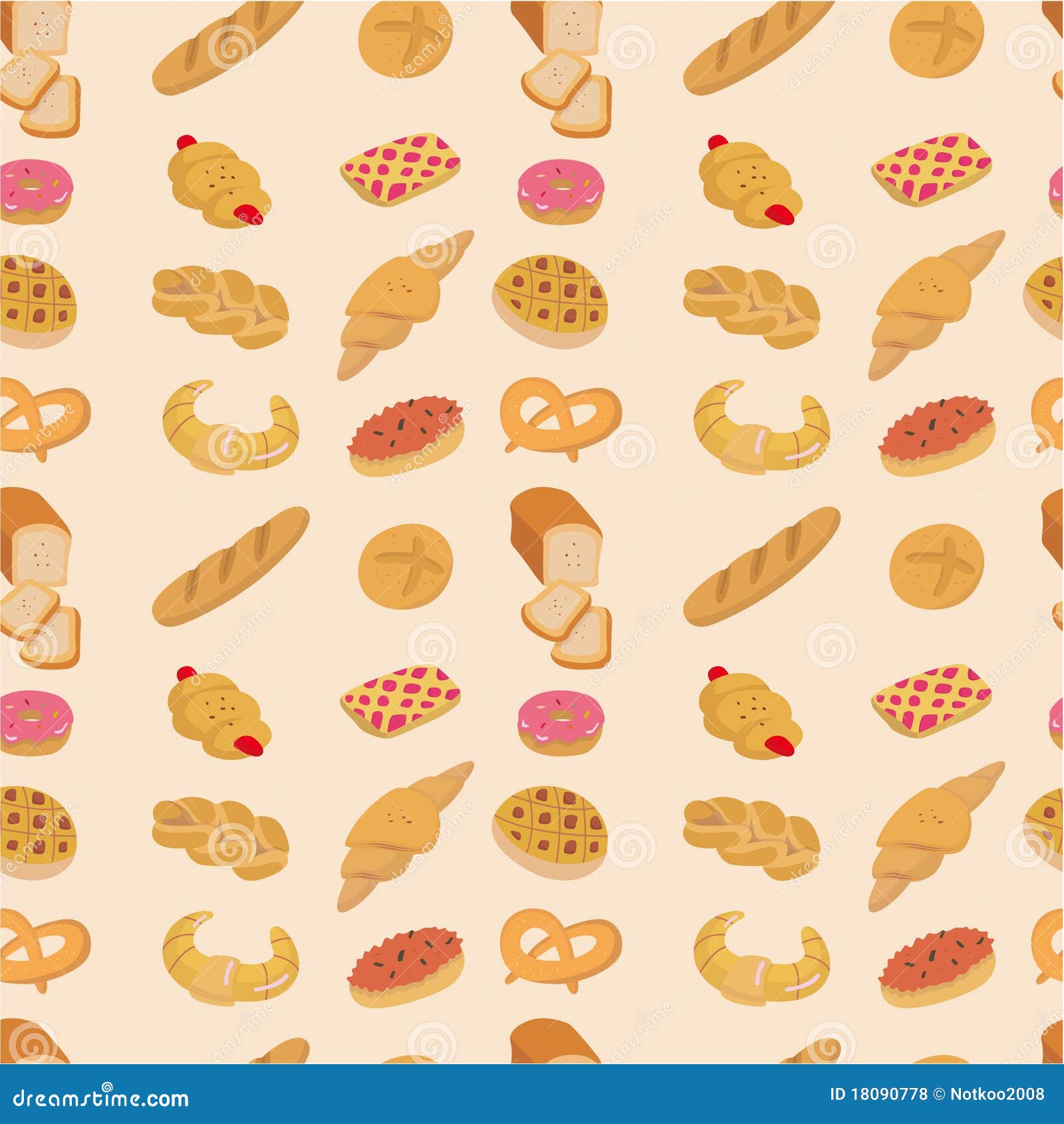 Seamless bread pattern stock vector. Illustration of element - 18090778