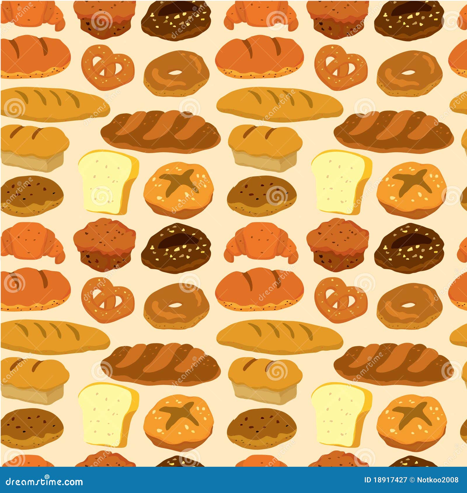 Seamless bread pattern stock vector. Illustration of bread - 18917427
