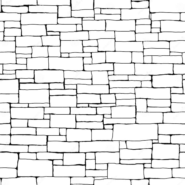 Seamless Brick Wall Background (drawn with Ink). Stock Vector ...