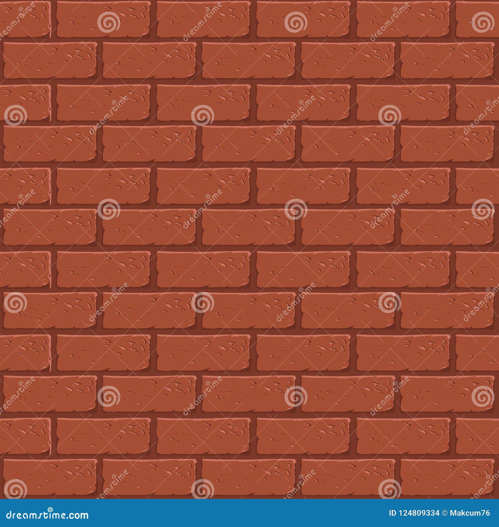 Seamless Brick Wall Pattern in Cartoon Style Stock Vector ...
