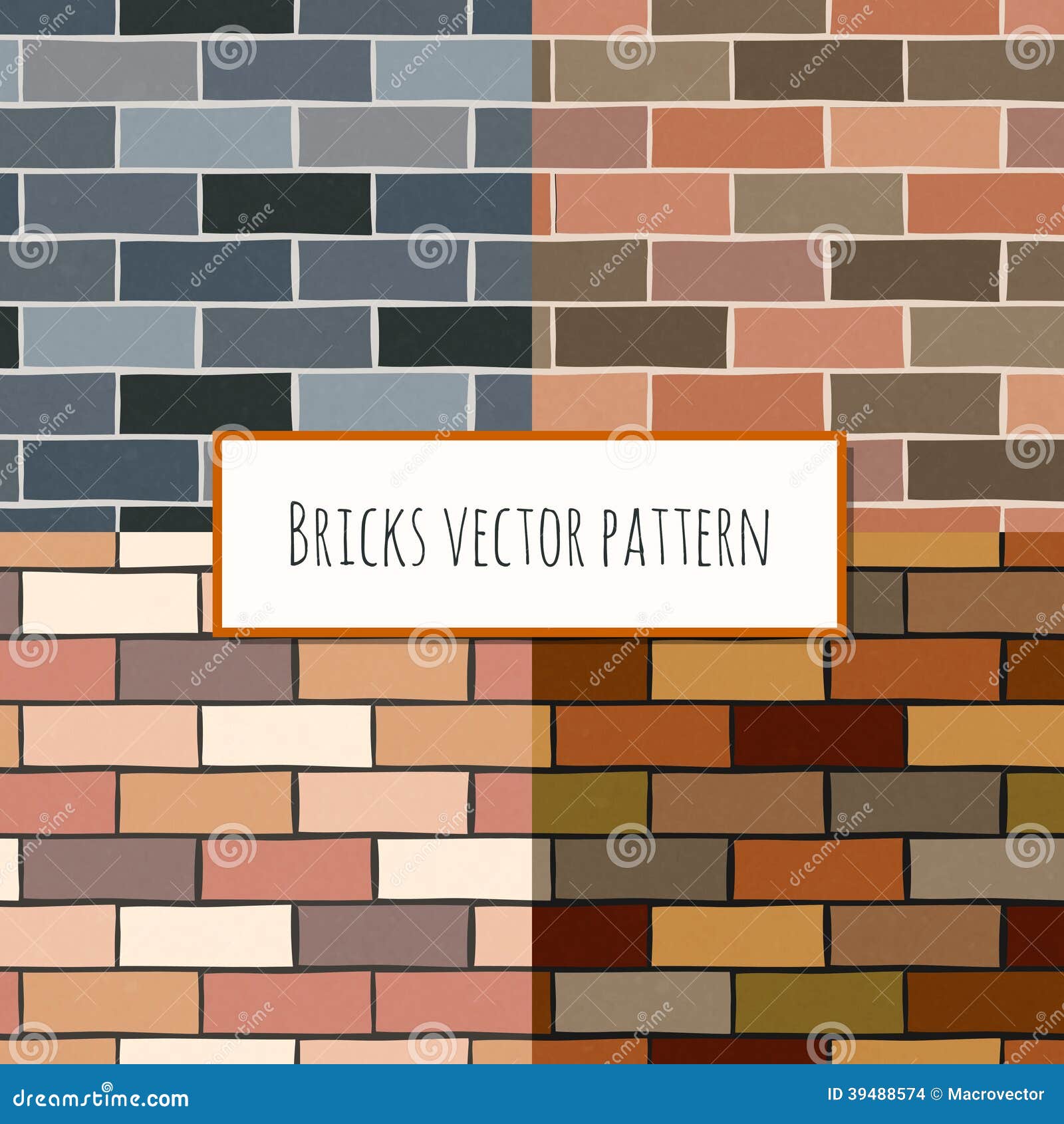 Seamless Brick Wall Rectangular Pattern Stock Vector - Illustration of ...