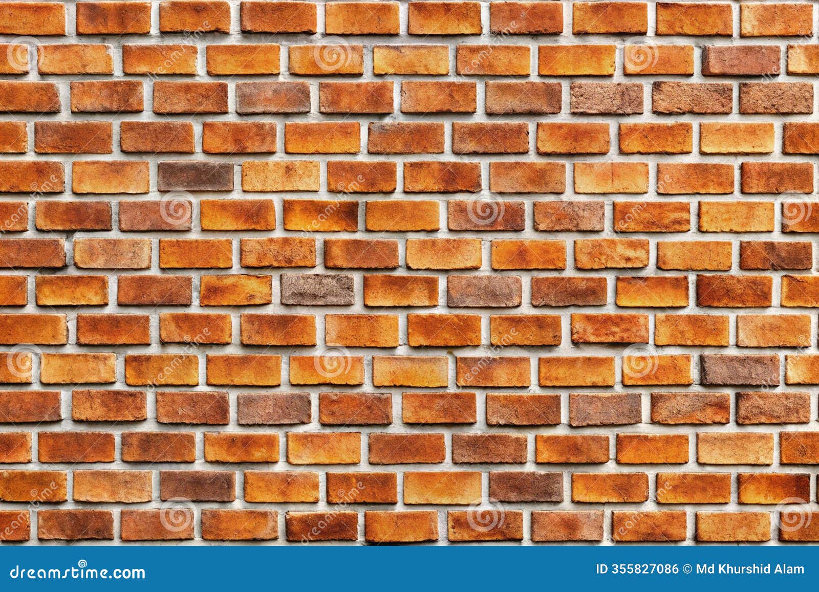 Seamless Brick Wall Texture Featuring Red and Orange Bricks with ...
