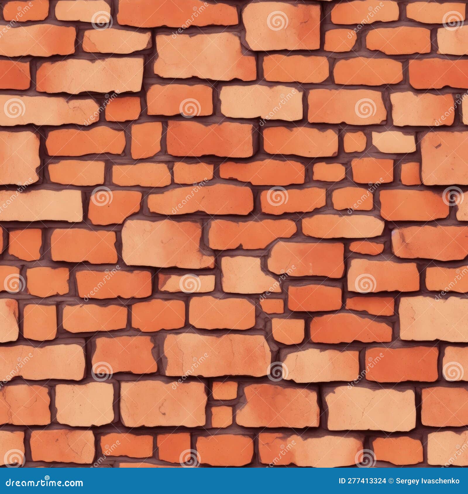 Seamless Brick Wall Texture. Stock Photo - Image of texture, brown ...