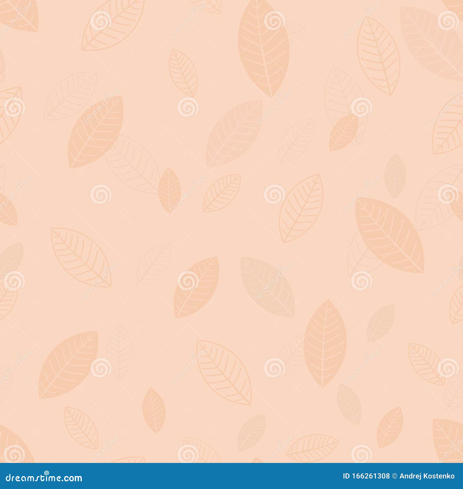 Seamless Bright Background with Beige Leaves Pattern Illustration in ...