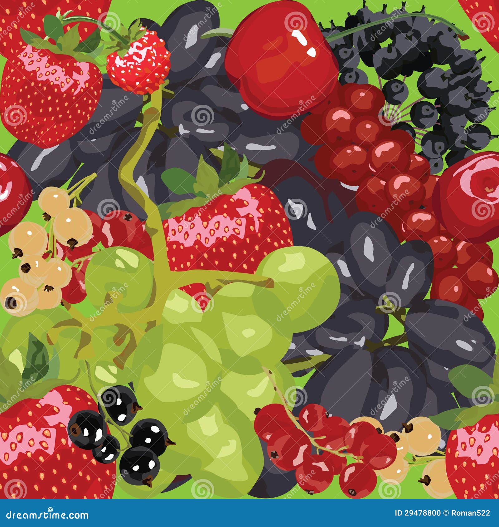 Seamless Bright Background With Berries Stock Vector - Illustration of ...