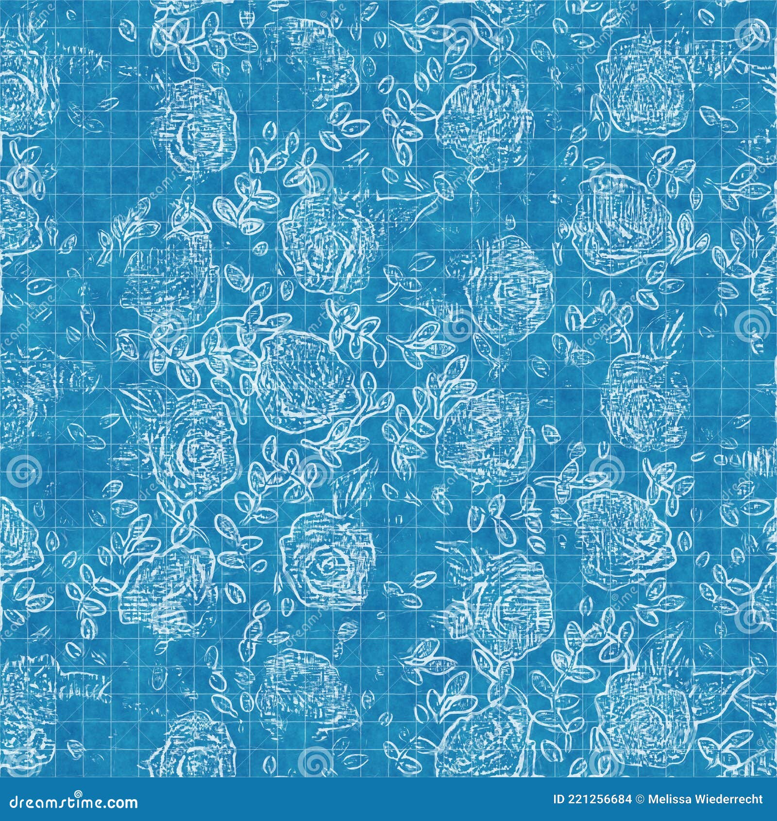 Seamless Bright Blue Blueprint Pattern for Textile and Print Stock ...