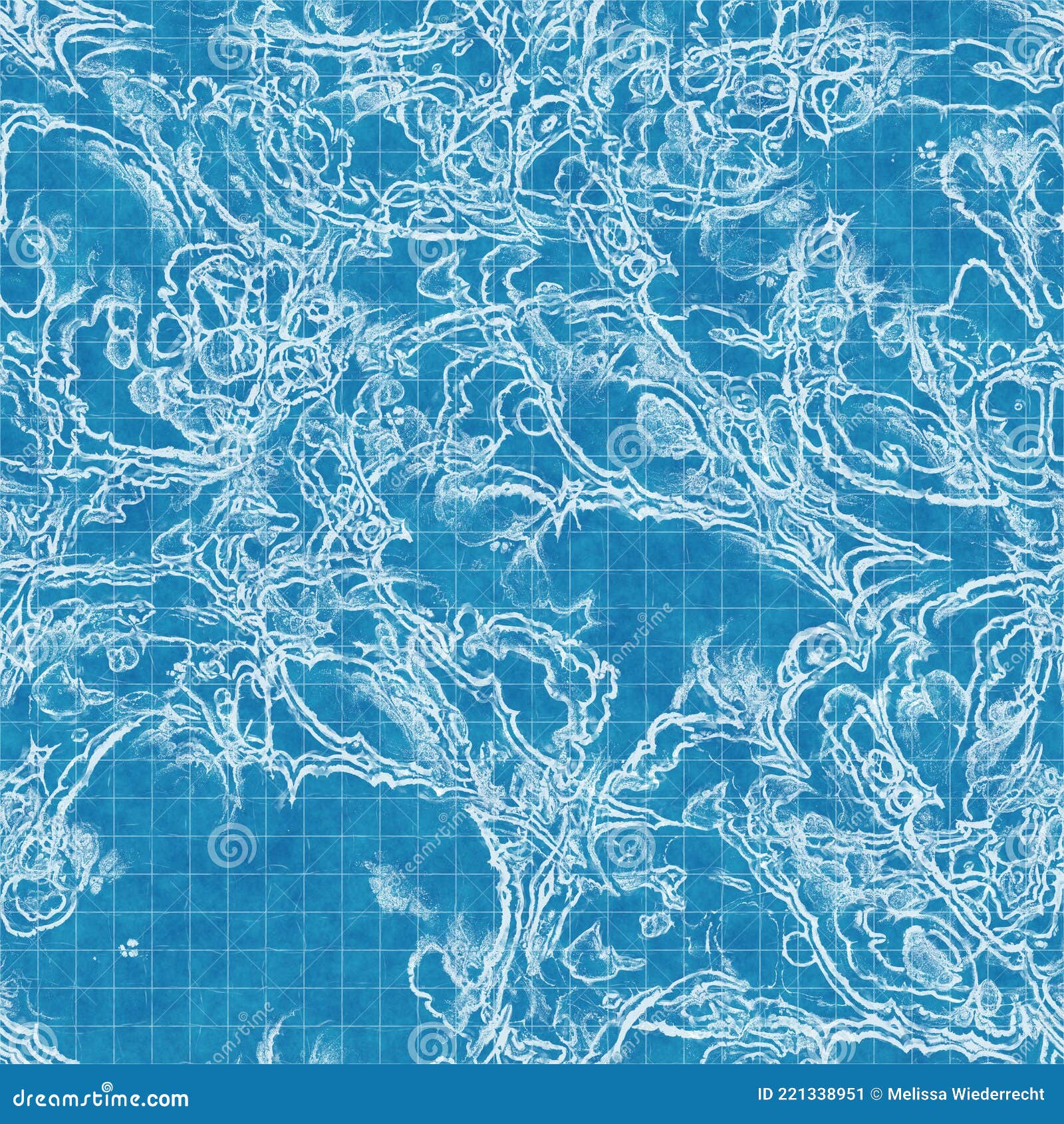 Seamless Bright Blue Blueprint Pattern for Textile and Print Stock ...