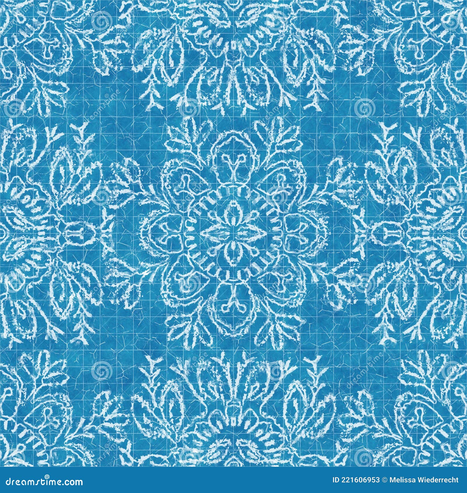 Seamless Bright Blue Blueprint Pattern for Textile and Print Stock ...