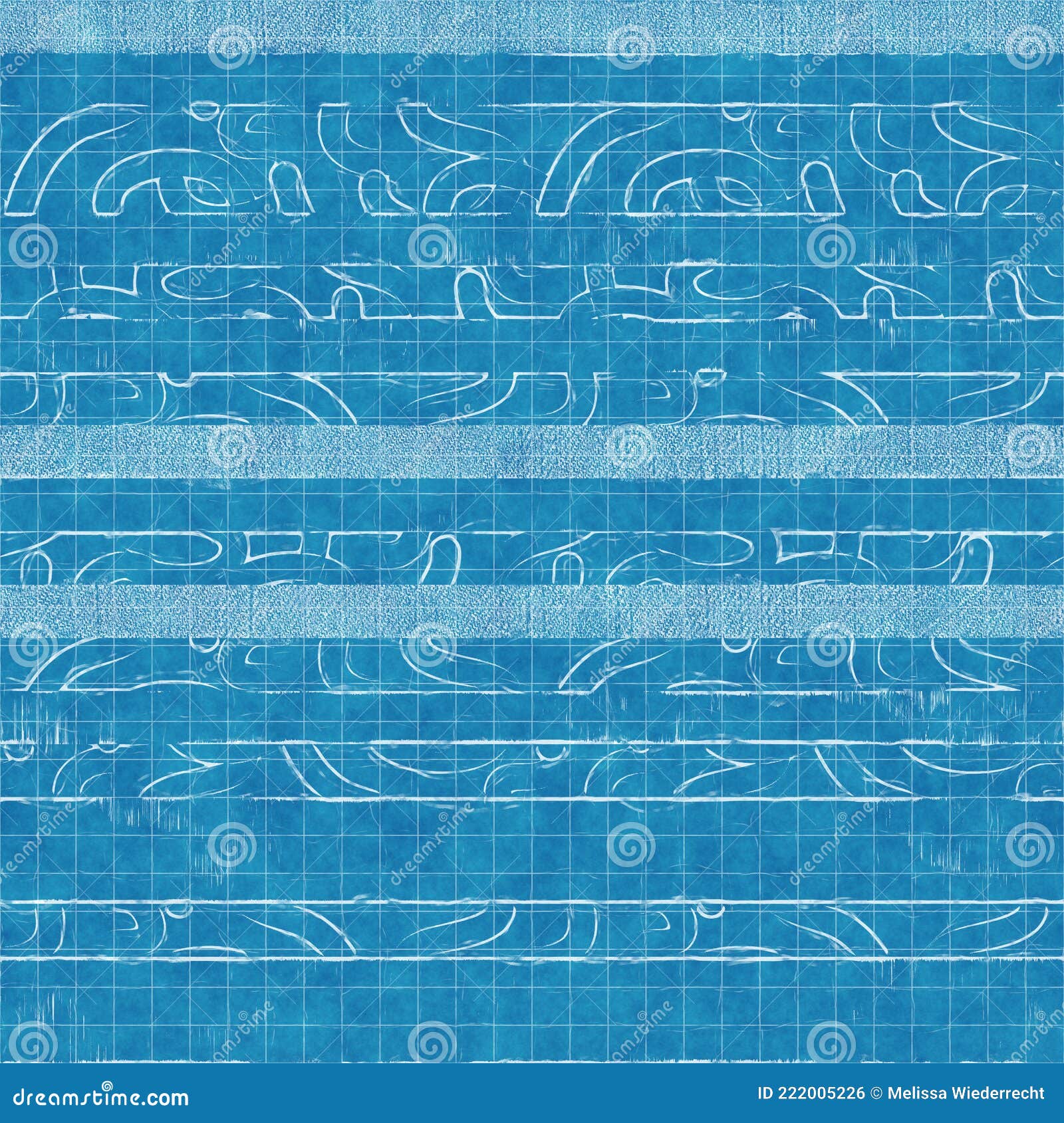 Seamless Bright Blue Blueprint Pattern for Textile and Print Stock ...