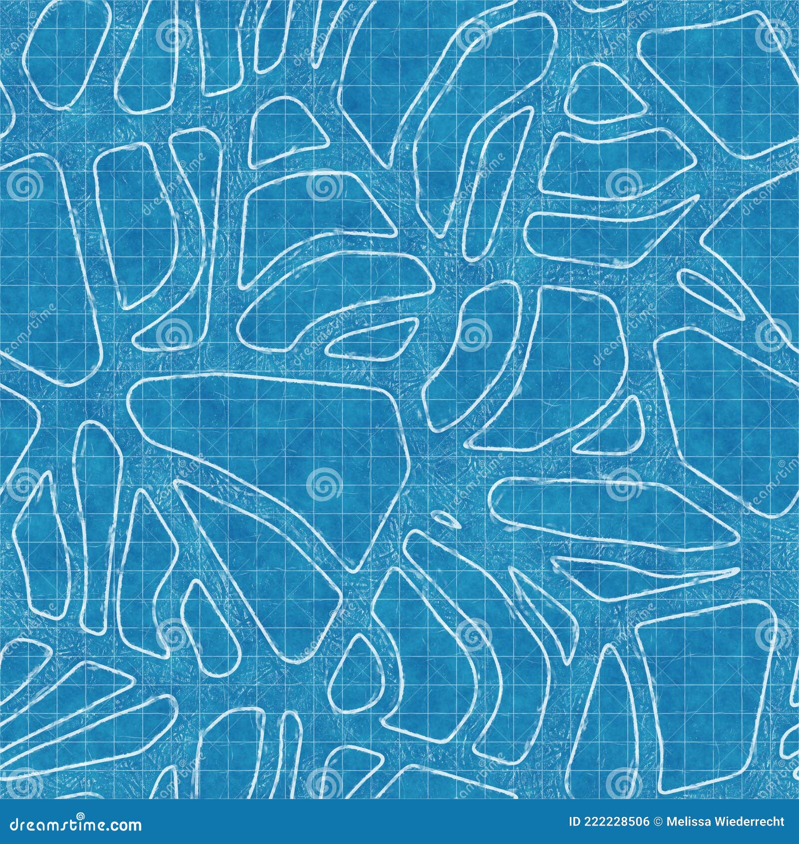 Seamless Bright Blue Blueprint Pattern for Textile and Print Stock ...