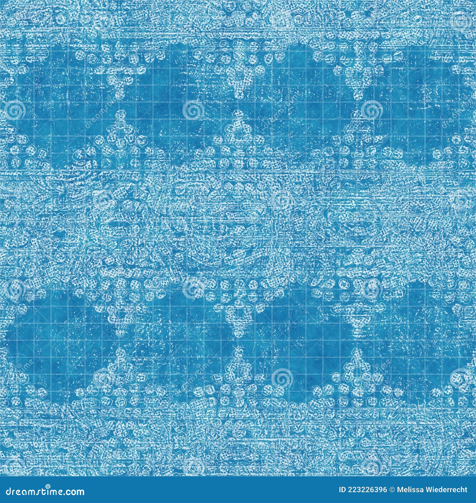 Seamless Bright Blue Blueprint Pattern for Textile and Print Stock ...