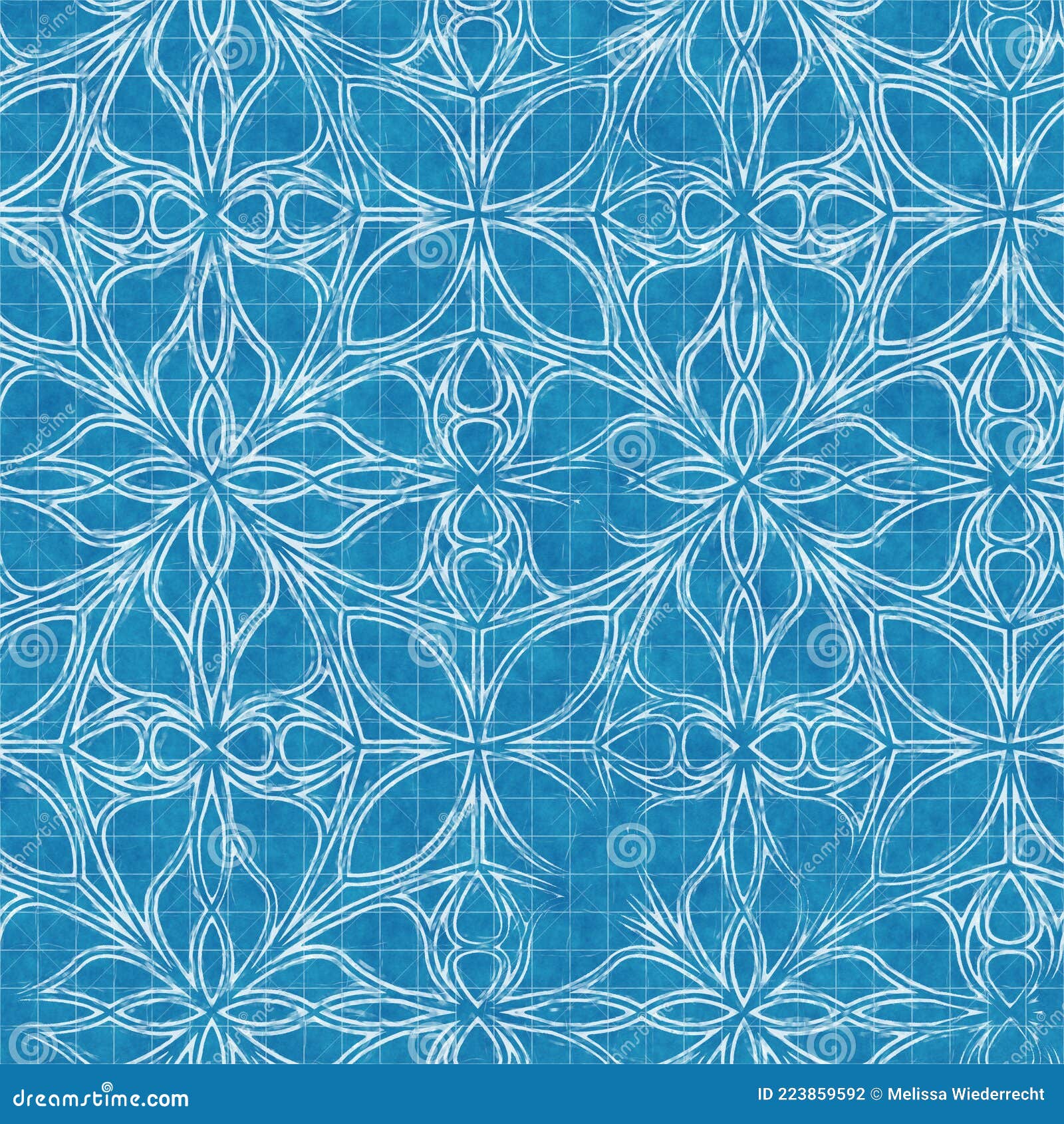 Seamless Bright Blue Blueprint Pattern for Textile and Print Stock ...