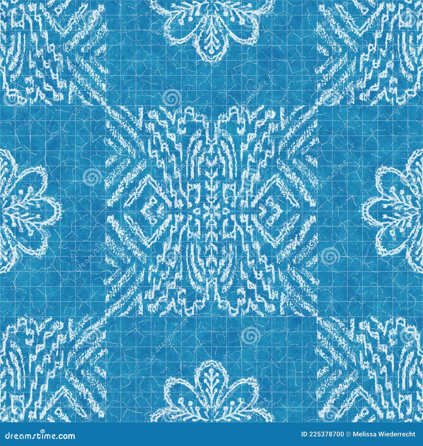 Seamless Bright Blue Blueprint Pattern for Textile and Print Stock ...