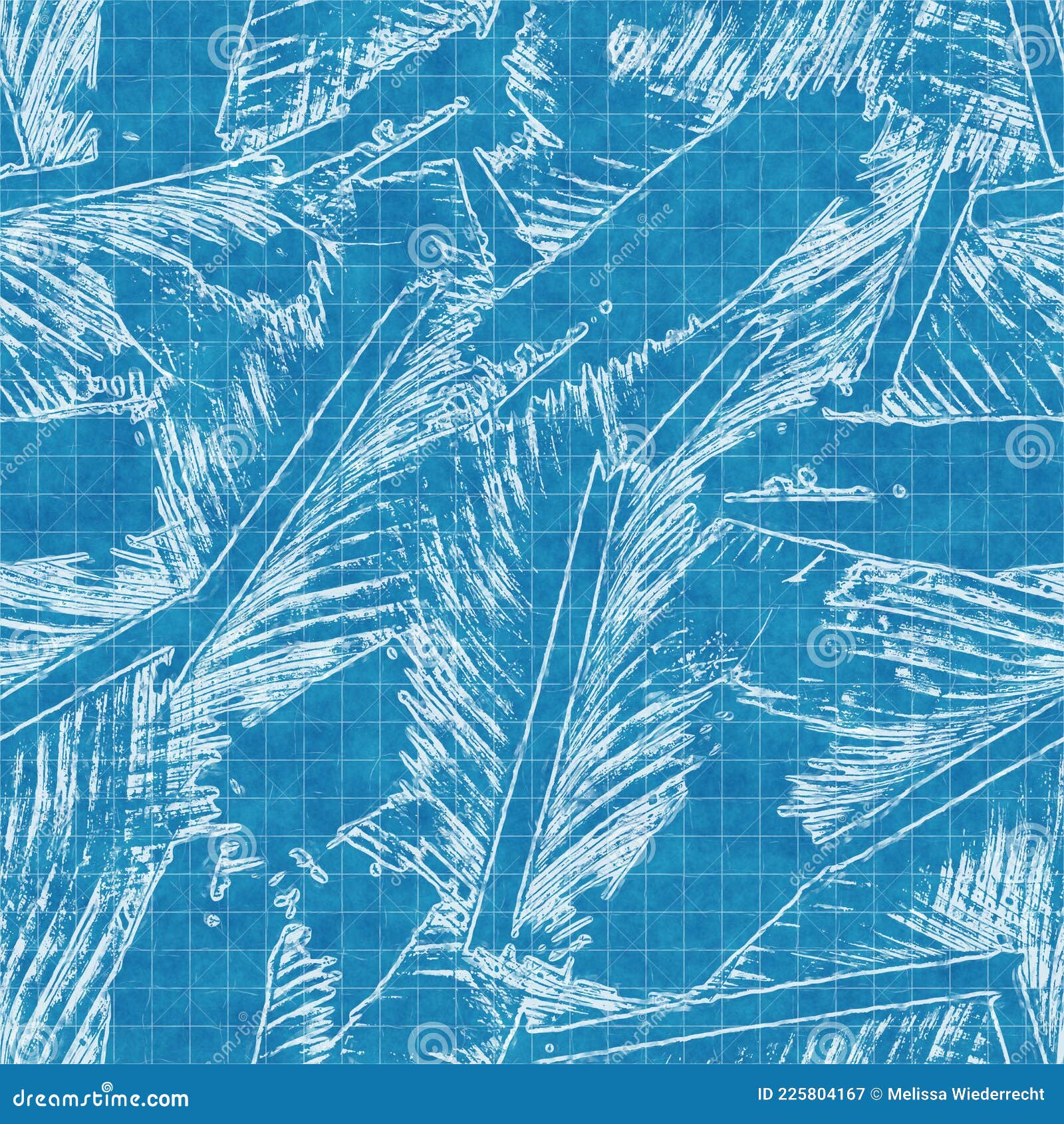Seamless Bright Blue Blueprint Pattern for Textile and Print Stock ...