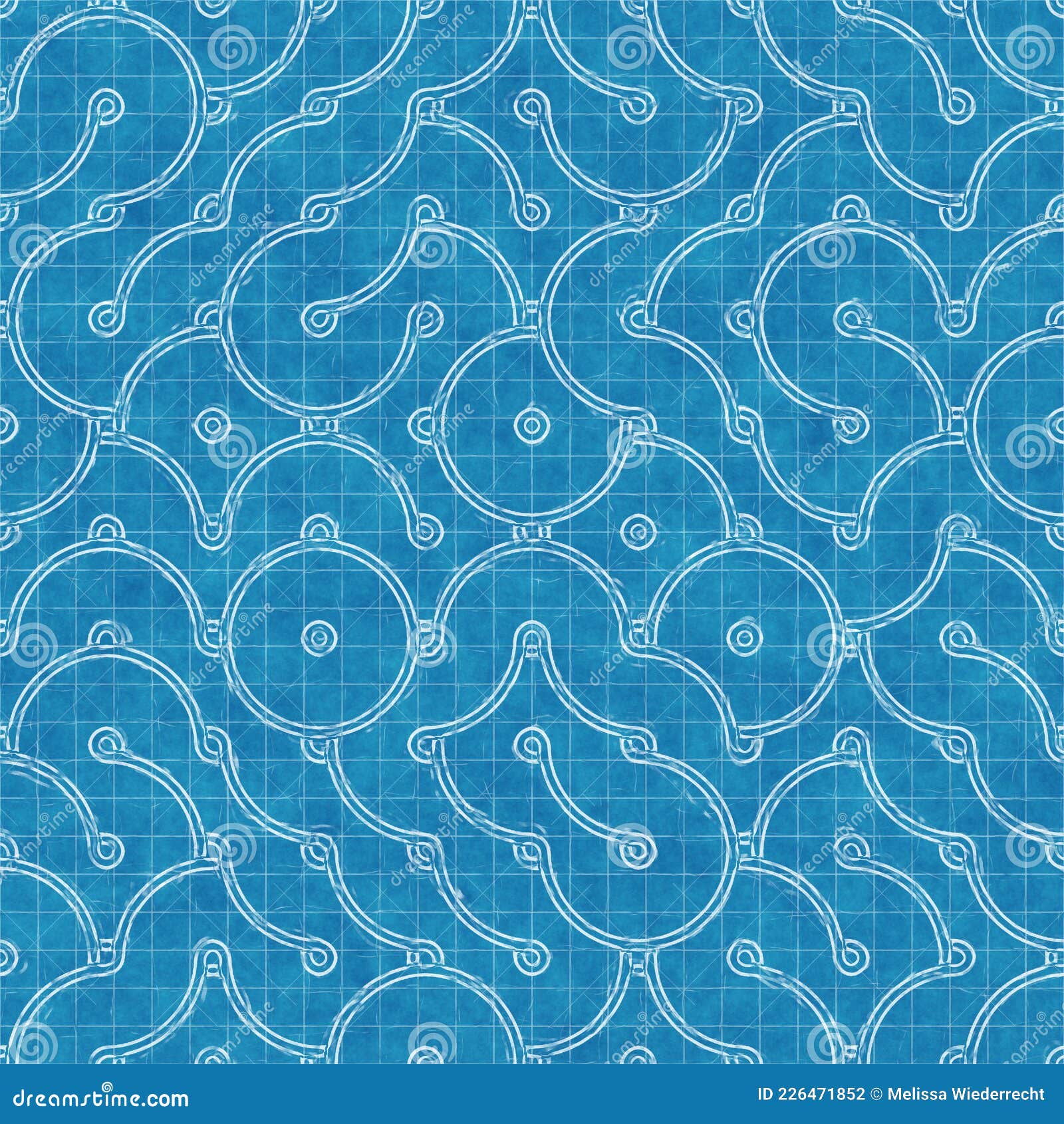 Seamless Bright Blue Blueprint Pattern for Textile and Print Stock ...