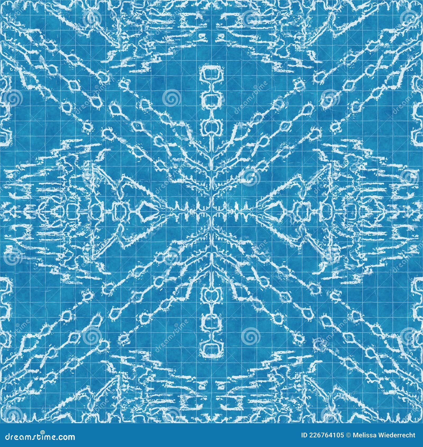 Seamless Bright Blue Blueprint Pattern for Textile and Print Stock ...