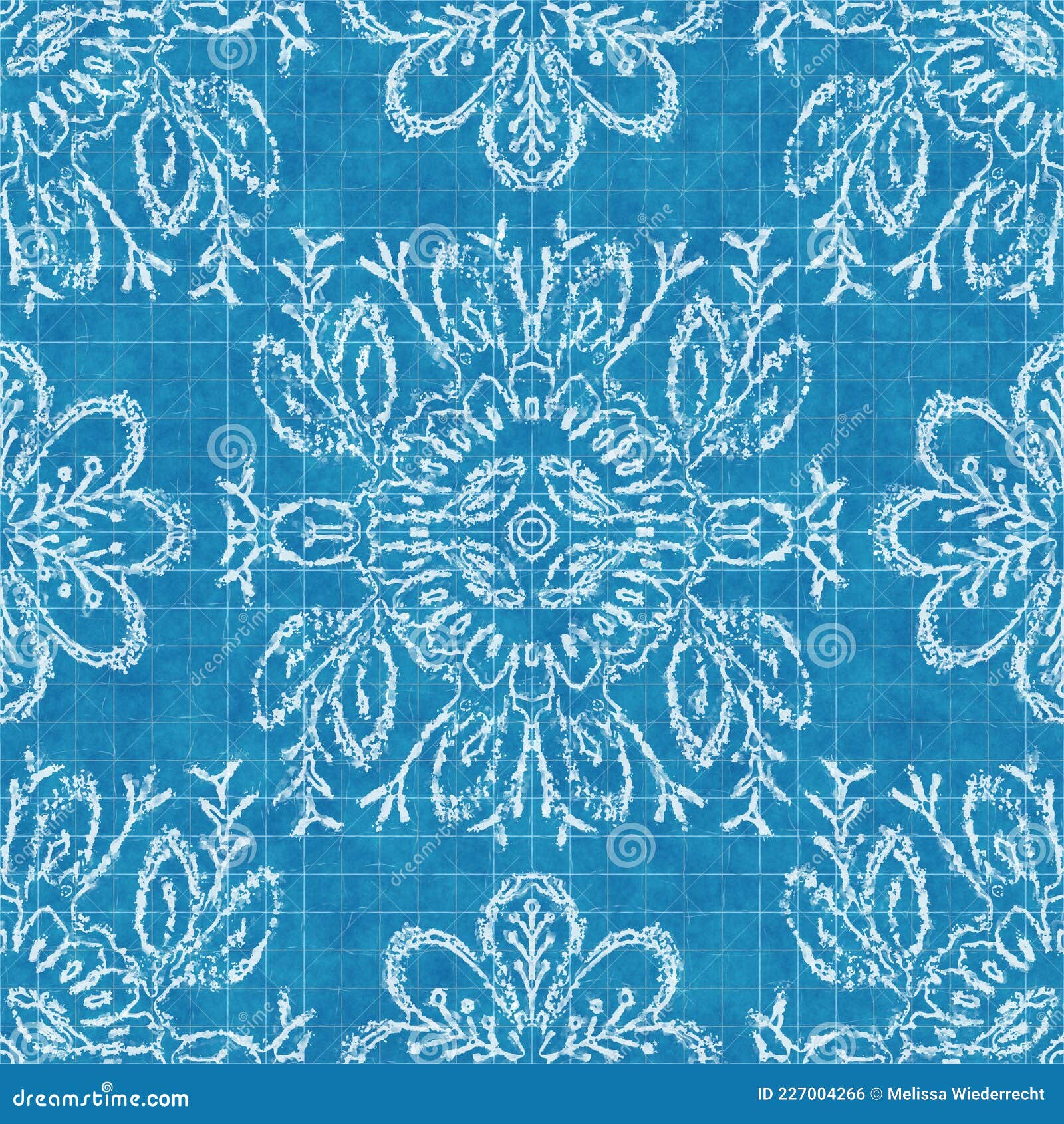 Seamless Bright Blue Blueprint Pattern for Textile and Print Stock ...