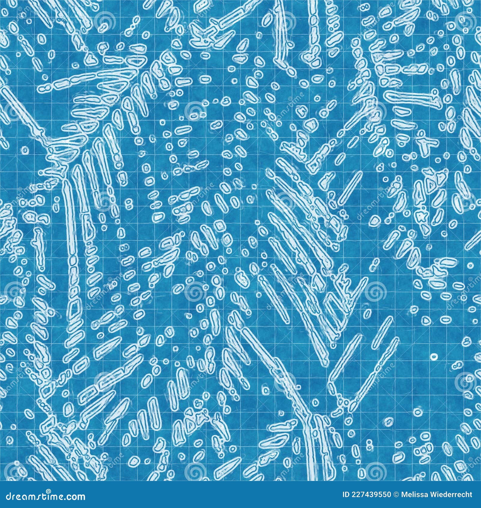 Seamless Bright Blue Blueprint Pattern for Textile and Print Stock ...