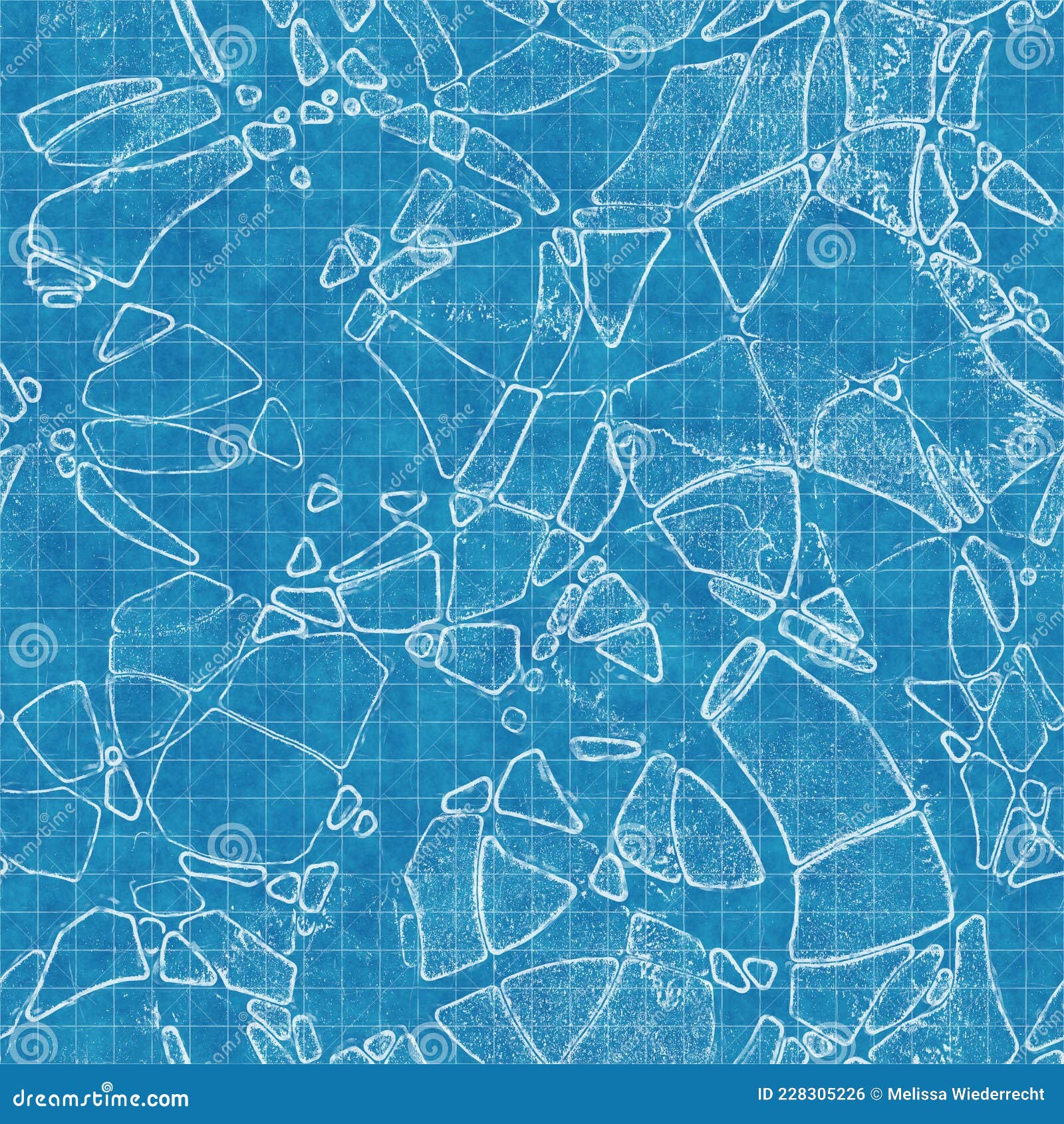 Seamless Bright Blue Blueprint Pattern for Textile and Print Stock ...