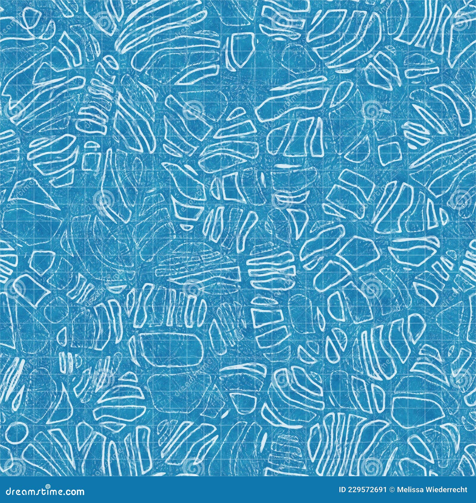 Seamless Bright Blue Blueprint Pattern for Textile and Print Stock ...