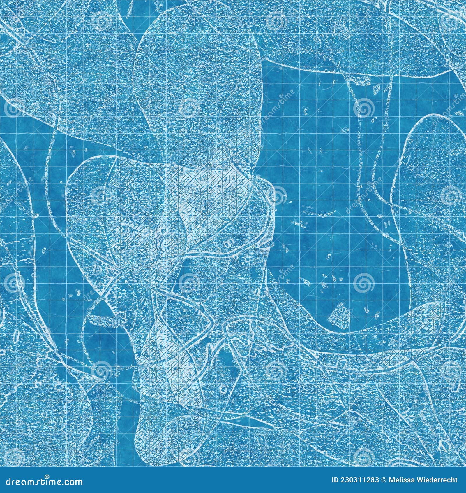 Seamless Bright Blue Blueprint Pattern for Textile and Print Stock ...