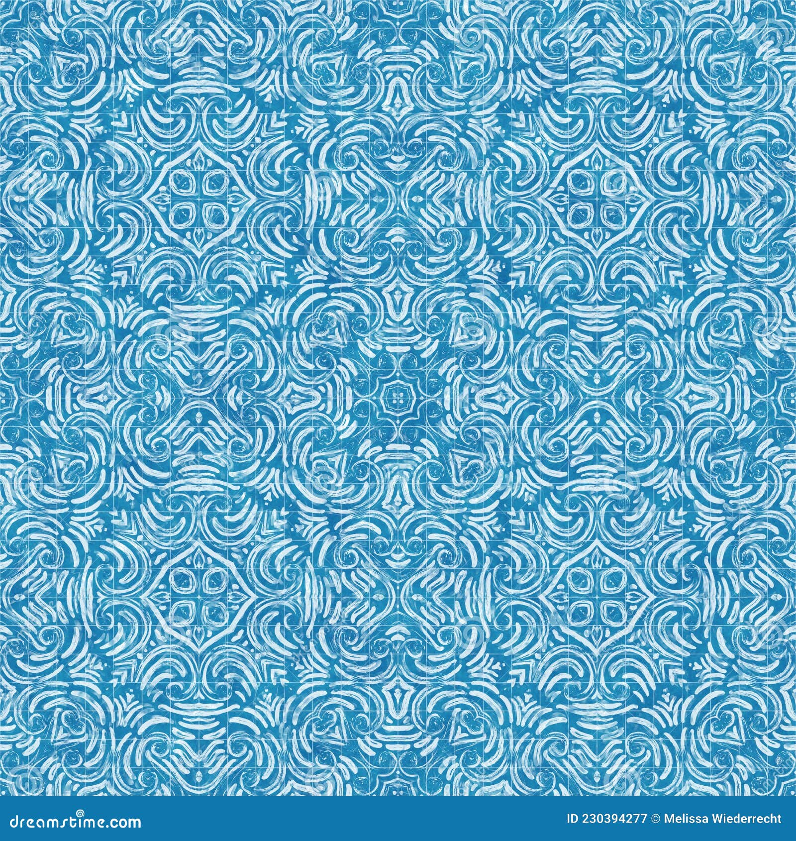 Seamless Bright Blue Blueprint Pattern for Textile and Print Stock ...