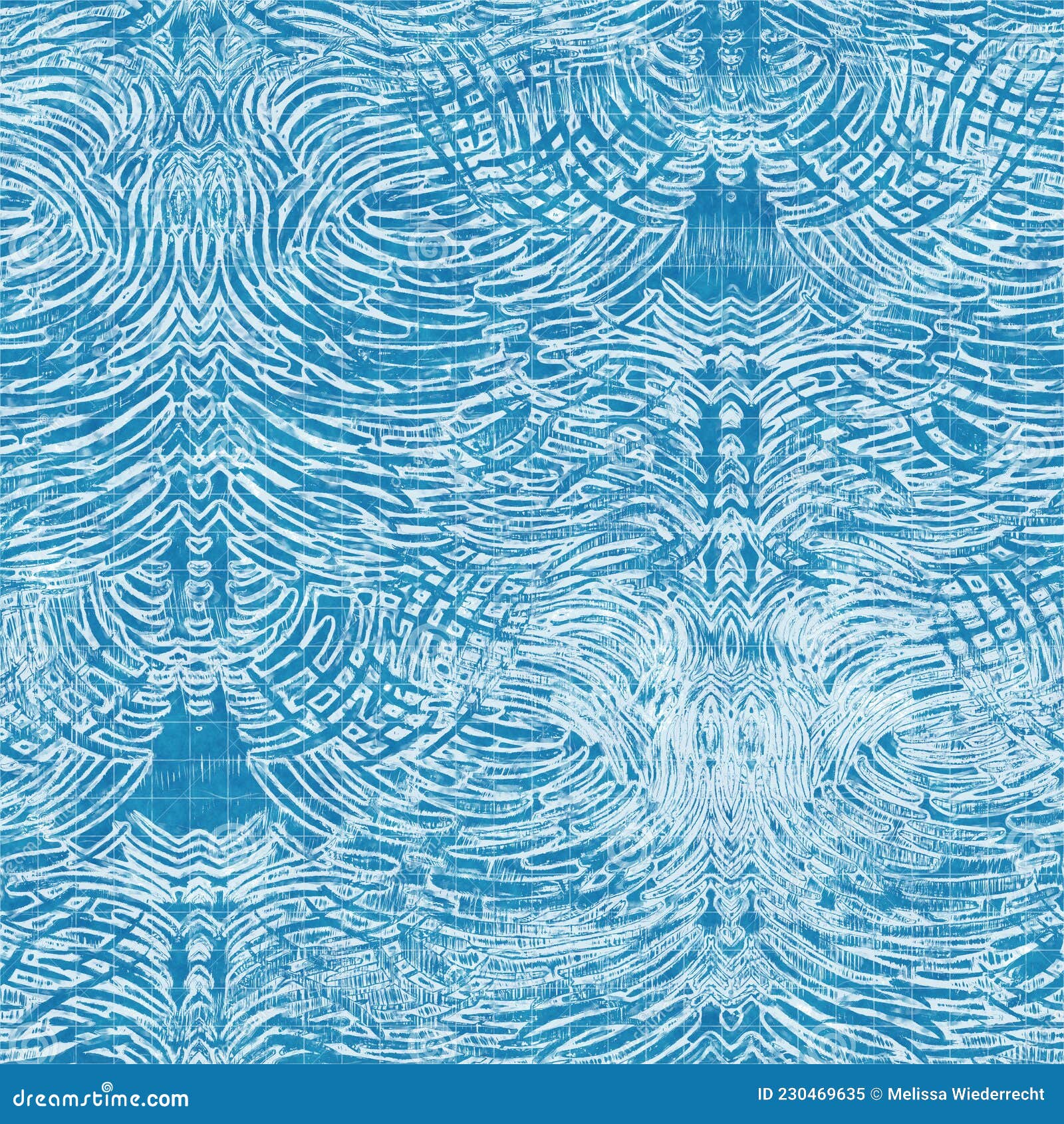 Seamless Bright Blue Blueprint Pattern for Textile and Print Stock ...