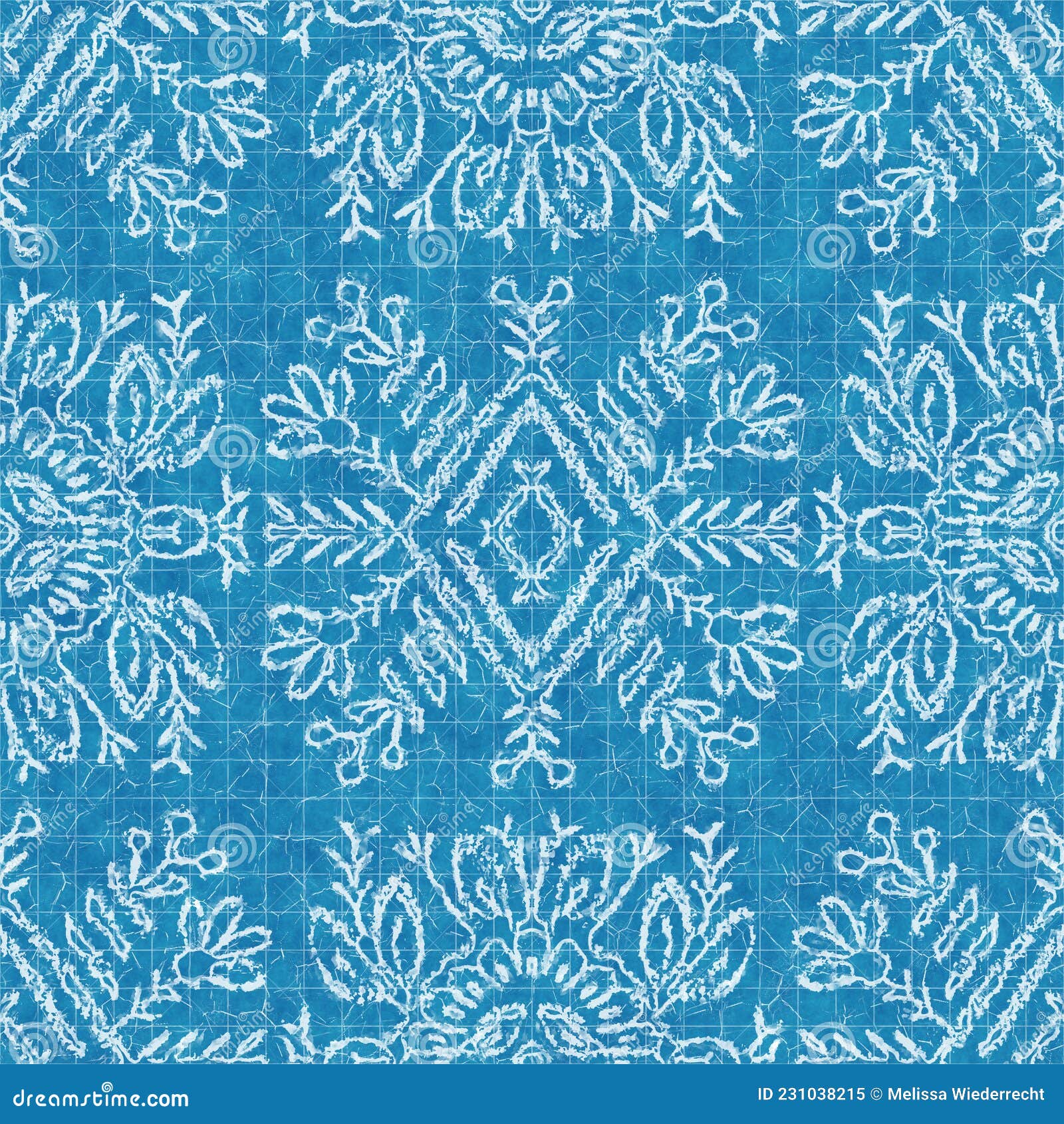 Seamless Bright Blue Blueprint Pattern for Textile and Print Stock ...