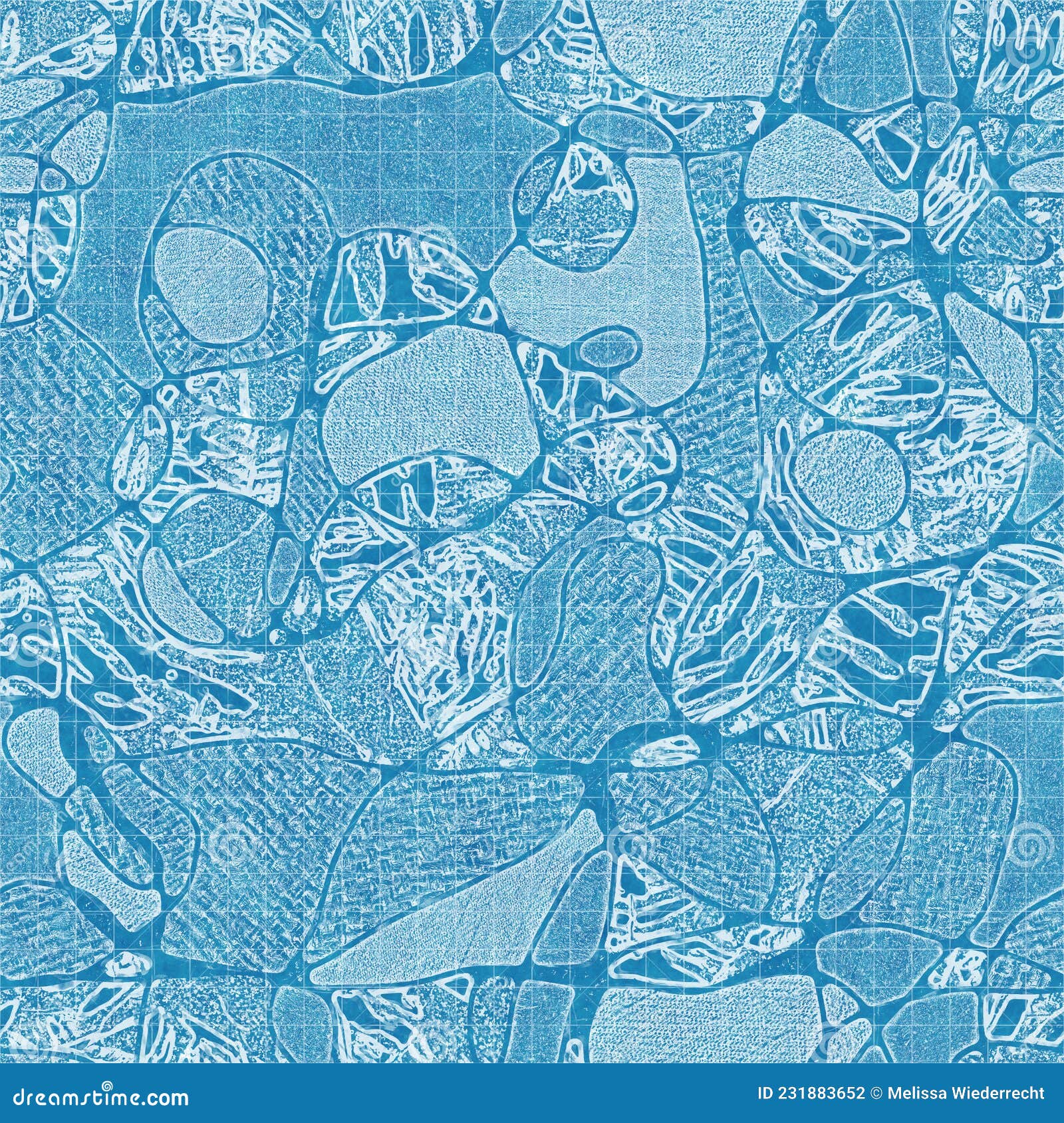 Seamless Bright Blue Blueprint Pattern for Textile and Print Stock ...