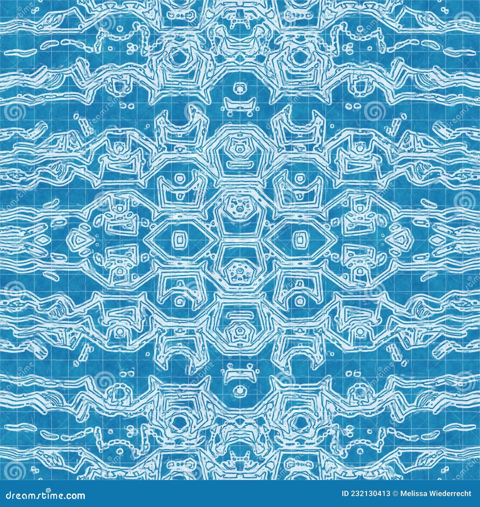 Seamless Bright Blue Blueprint Pattern for Textile and Print Stock ...