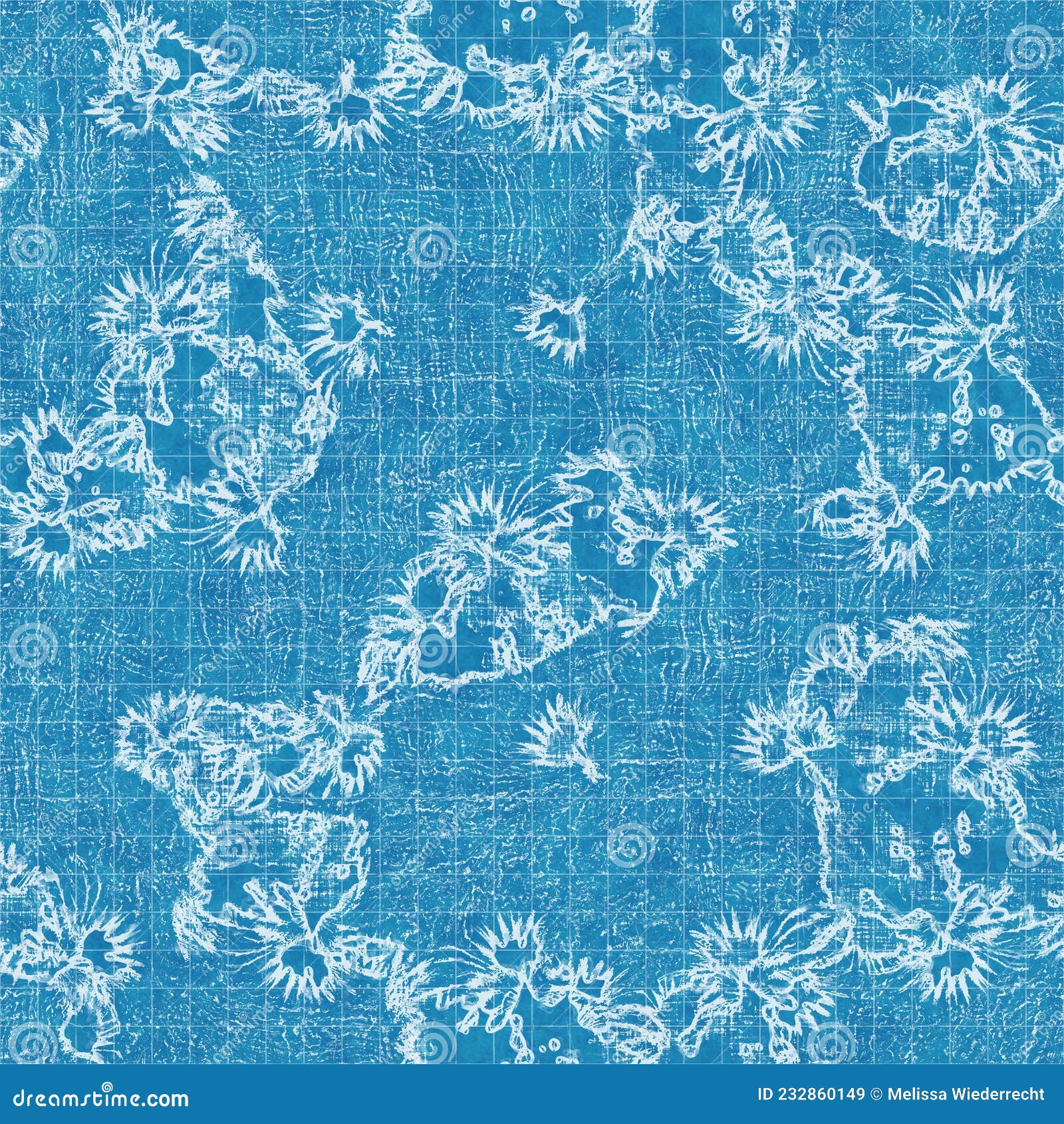 Seamless Bright Blue Blueprint Pattern for Textile and Print Stock ...