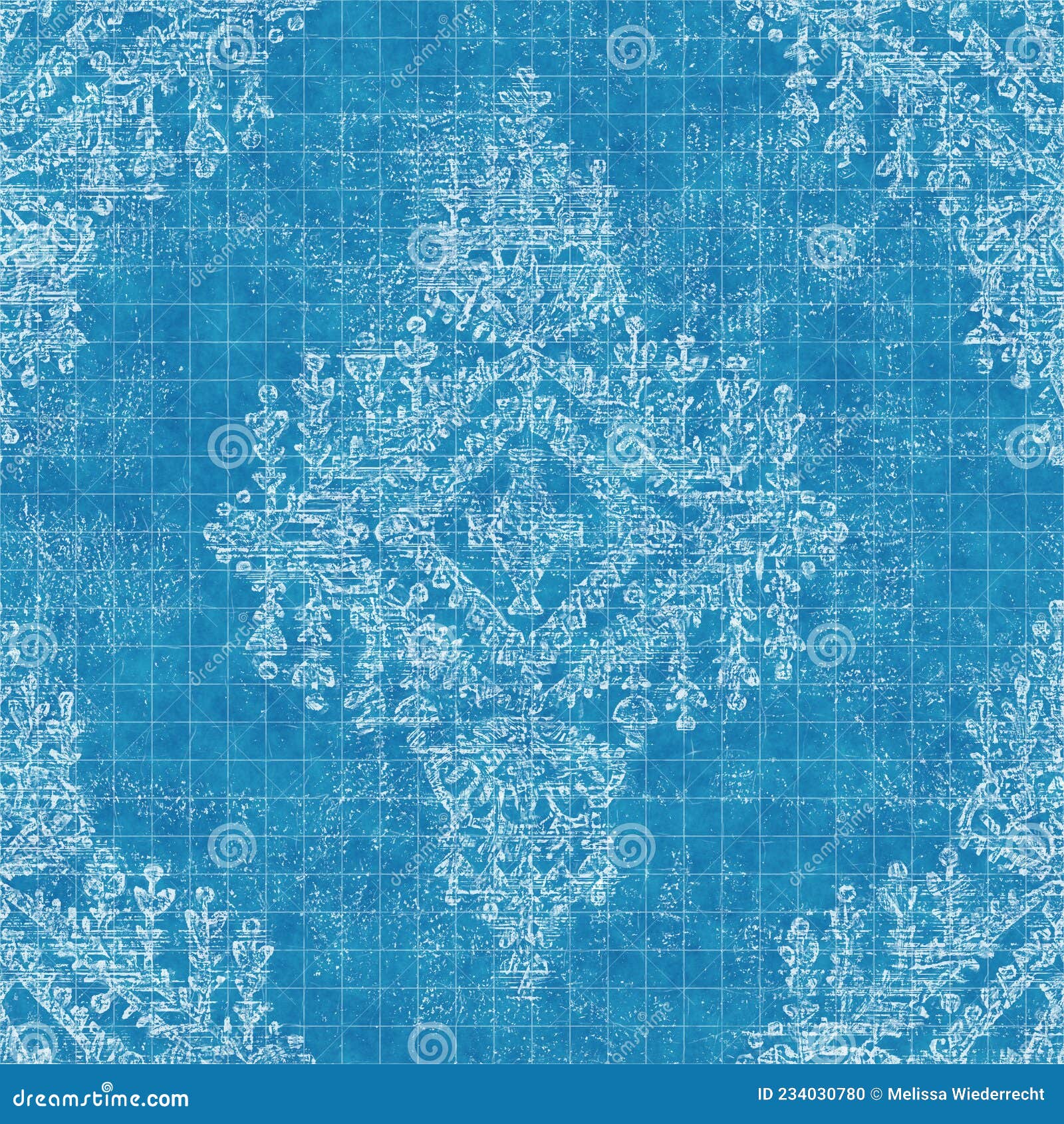 Seamless Bright Blue Blueprint Pattern for Textile and Print Stock ...