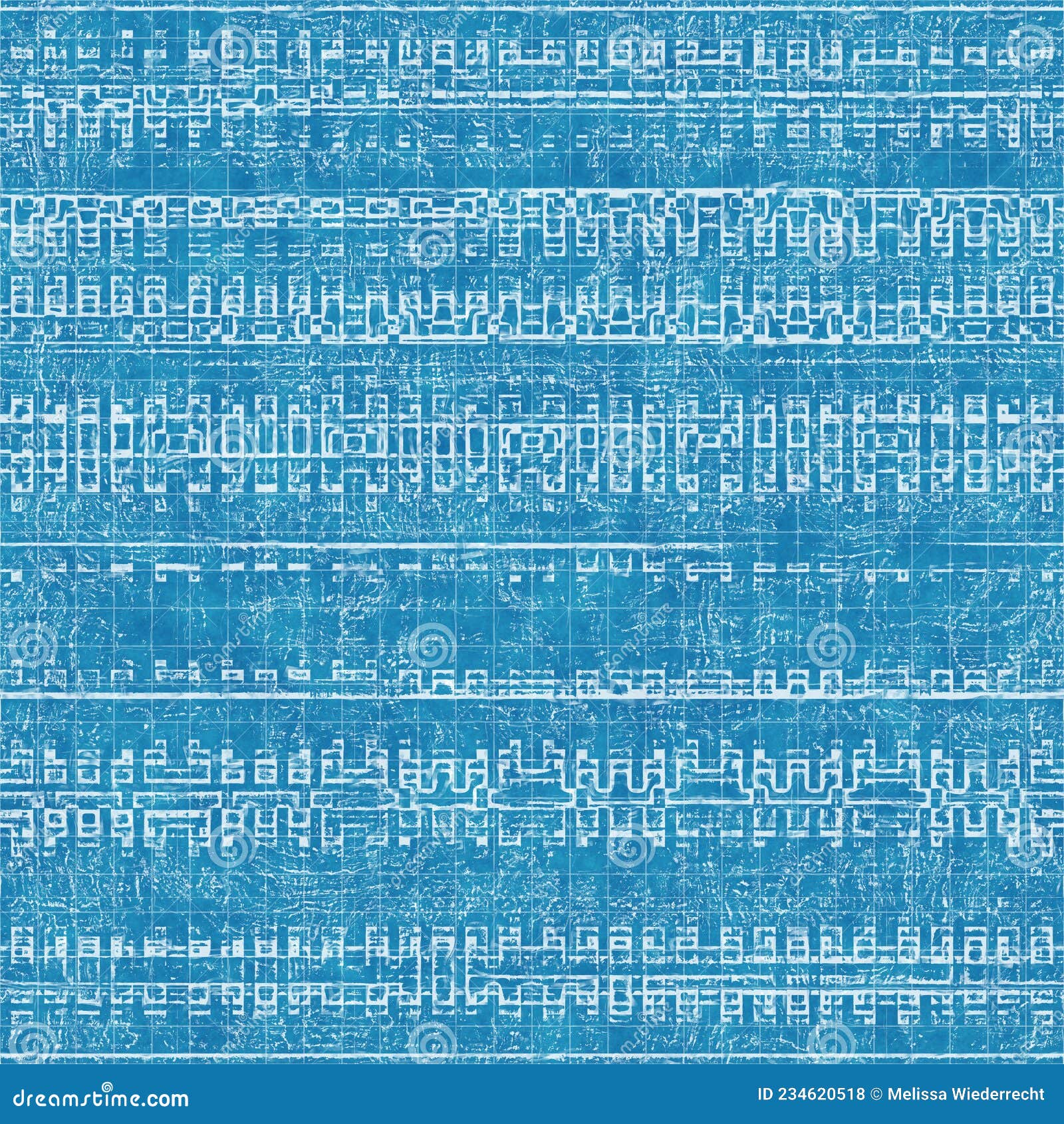 Seamless Bright Blue Blueprint Pattern for Textile and Print Stock ...