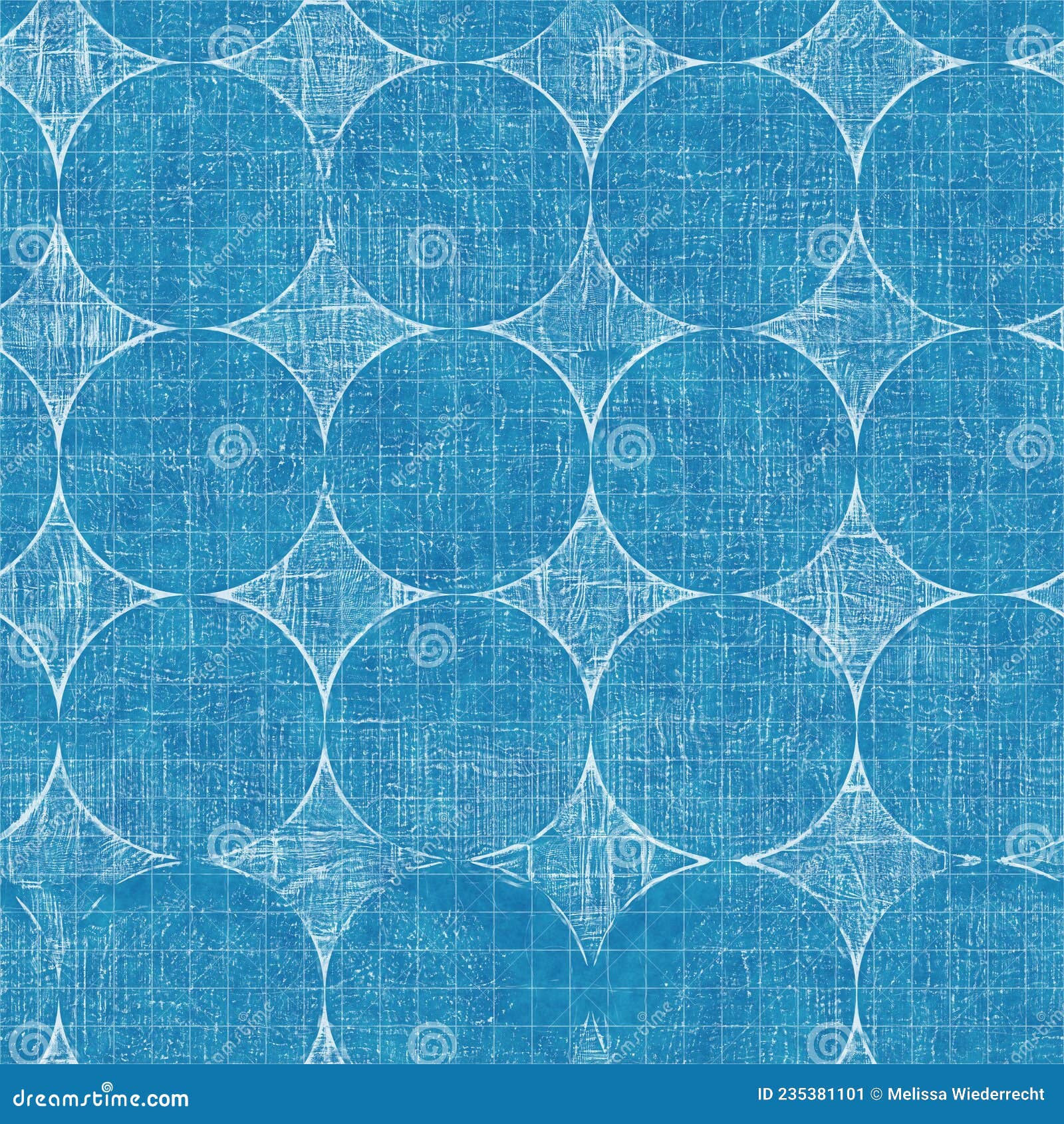 Seamless Bright Blue Blueprint Pattern for Textile and Print Stock ...