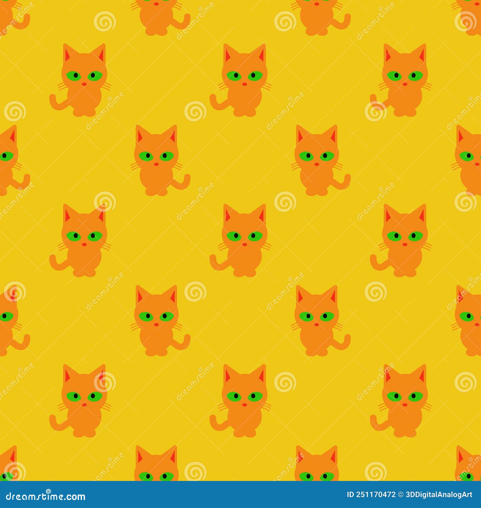 Seamless Bright Cat Texture Stock Vector - Illustration of abstract ...