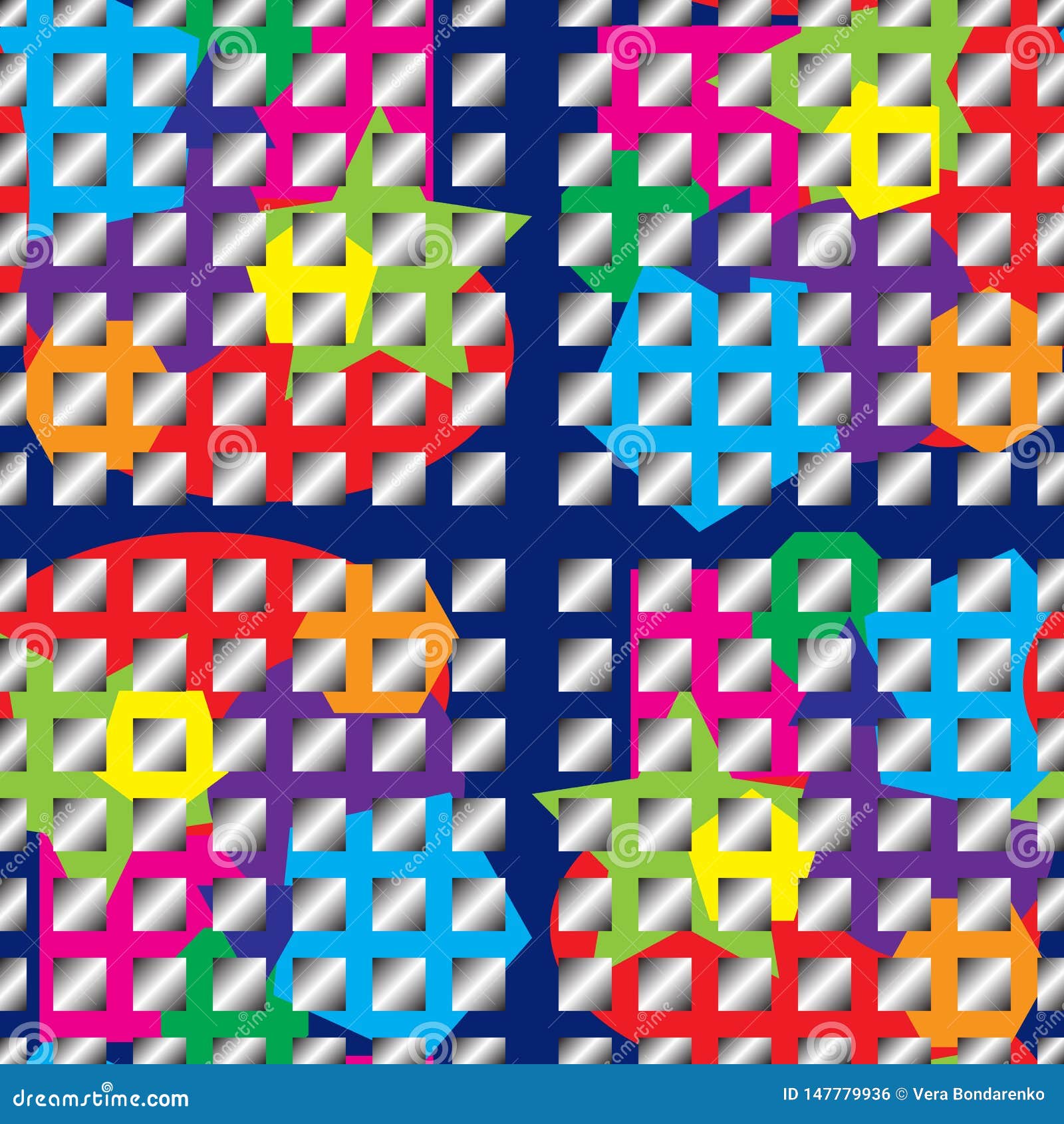 Seamless Bright Color Texture and Gradient Squares Stock Vector ...