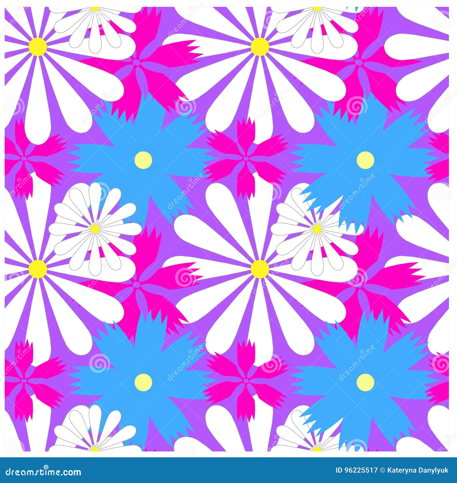 Seamless Bright Colorful Floral Pattern Stock Vector - Illustration of ...