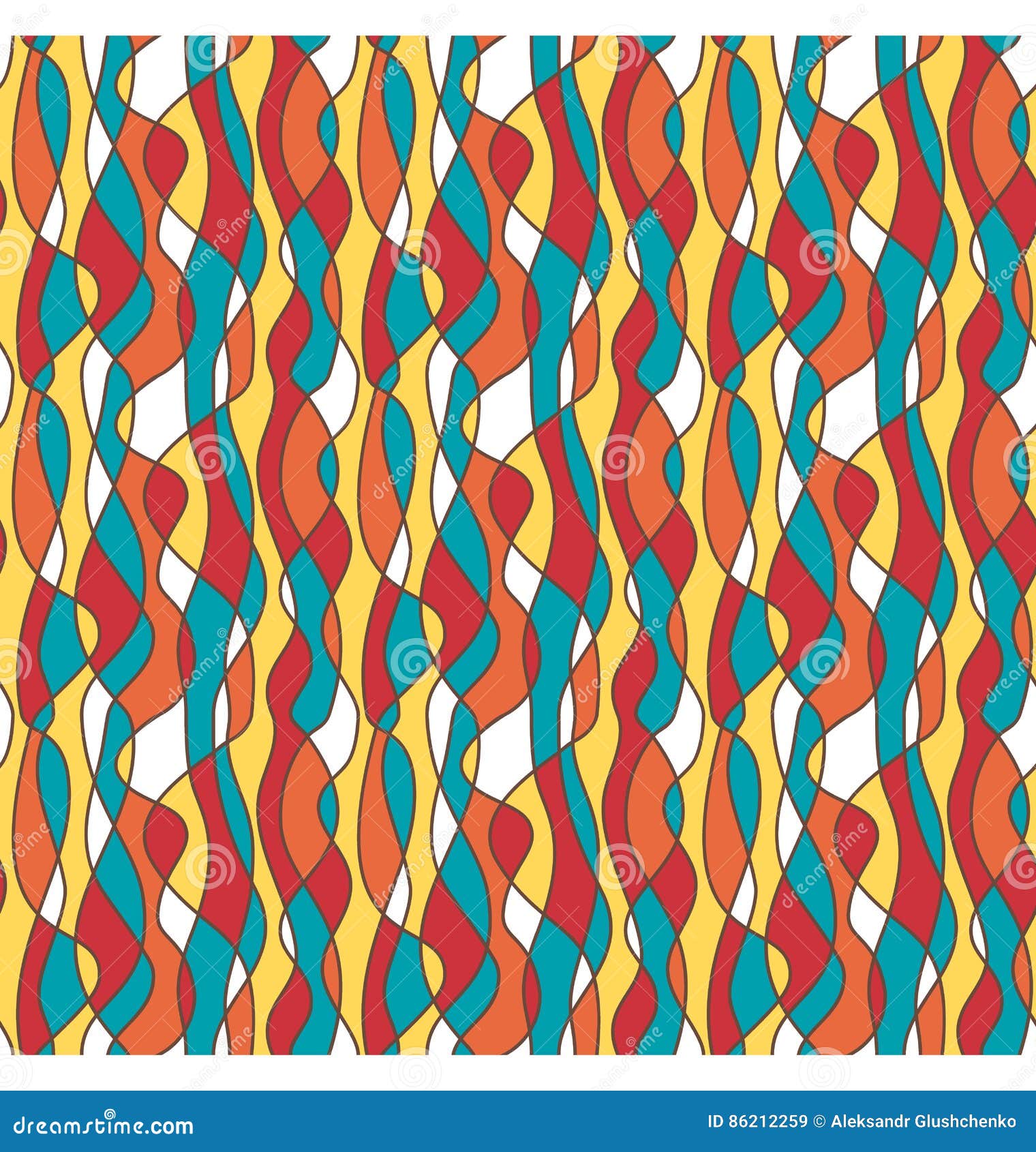 Seamless Bright Crazy Vertical Wave Abstract Pattern Stock Vector ...