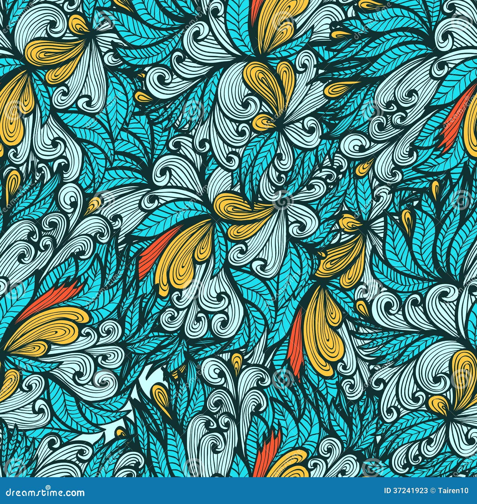 Seamless Bright Floral Pattern Stock Vector - Illustration of ...