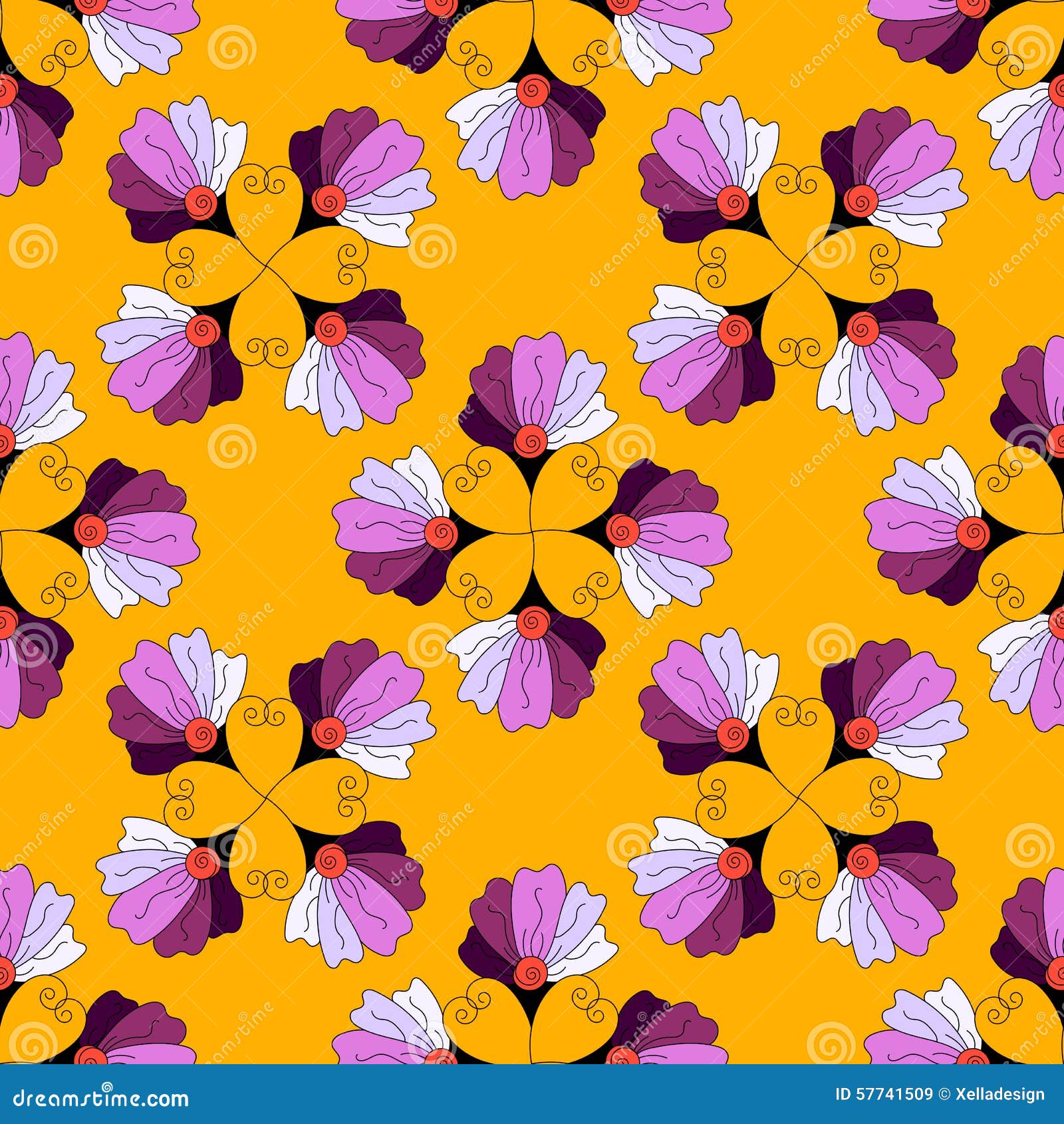 Seamless Bright Floral Pattern Stock Vector - Illustration of pink ...