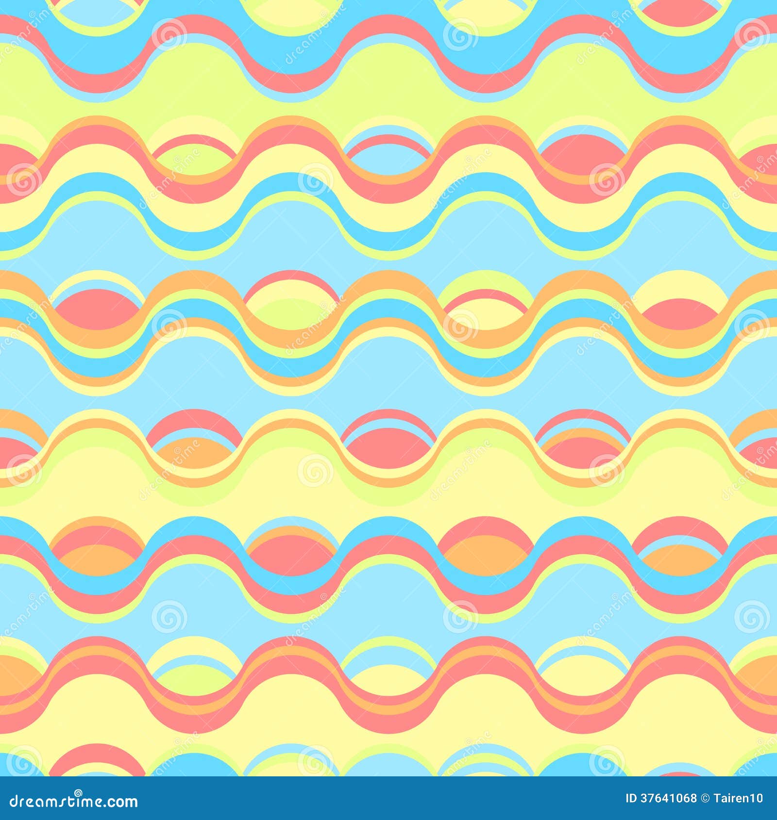 Seamless Bright Geometric Pattern with Waves and Ripples Stock Vector ...